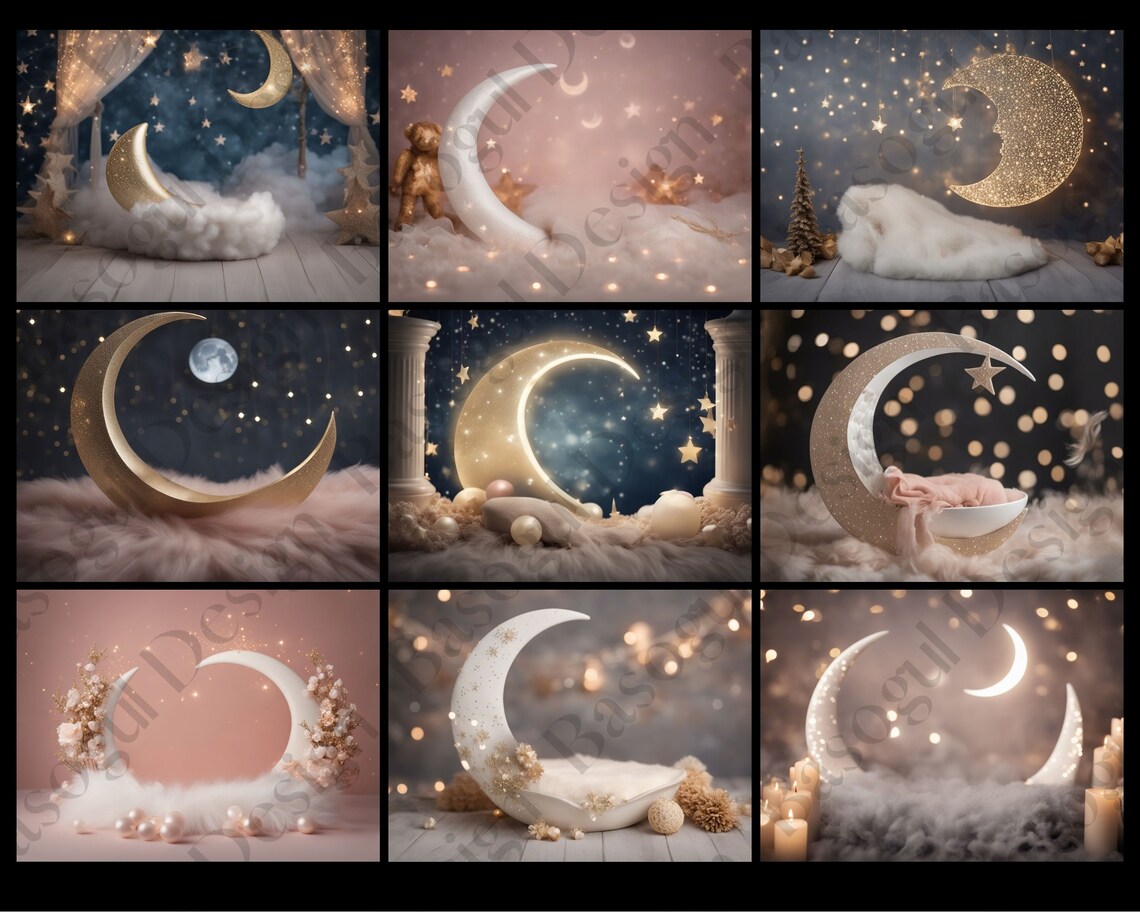 Moon Newborn Digital Backdrop: newborn DIGITAL - Etsy