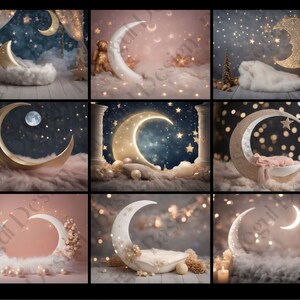 Moon Newborn Digital Backdrop: newborn DIGITAL - Etsy