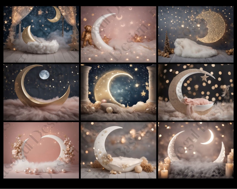 Moon Newborn Digital Backdrop: newborn DIGITAL - Etsy