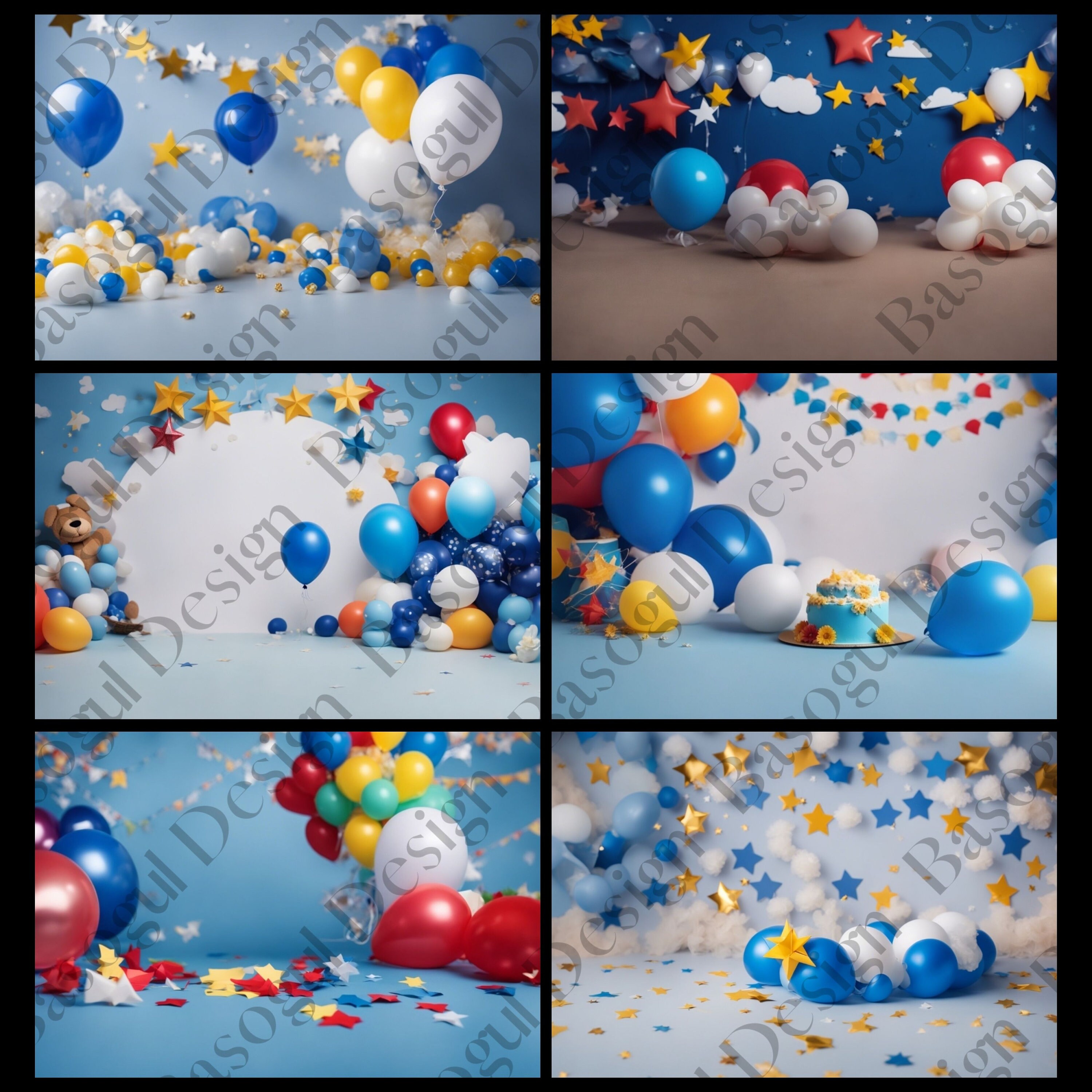Baby Birthday Party Digital Backdrop Photography Background Birthday ...