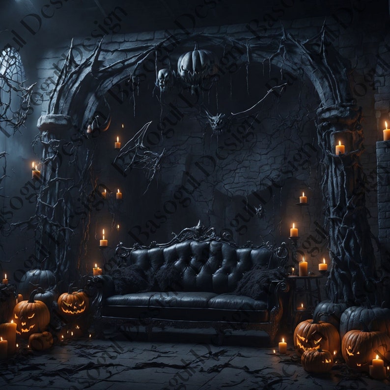 Halloween Backdrop Chair: halloween DIGITAL Backdrop Studio Overlay ...