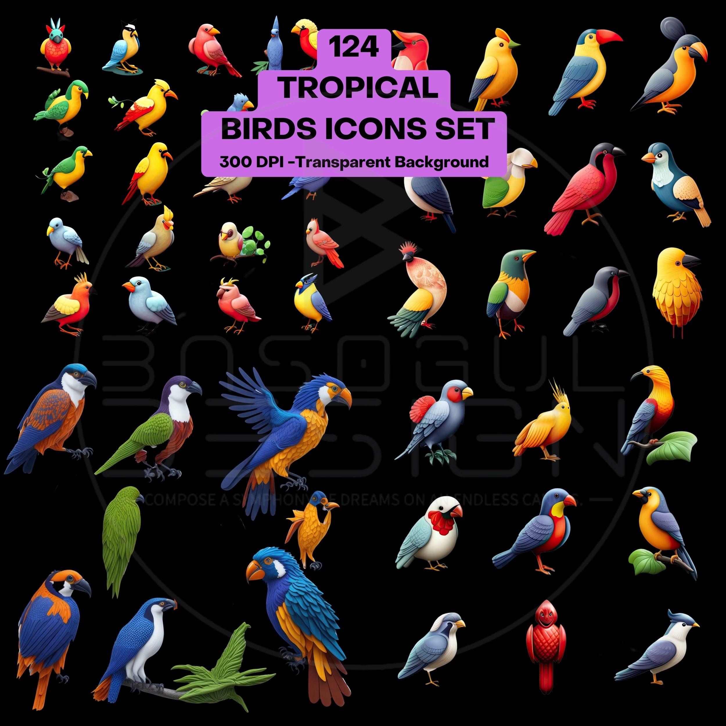 Birds Clipart PNG, Eagle Clipart, Tropical Birds Clipart , Printable ...
