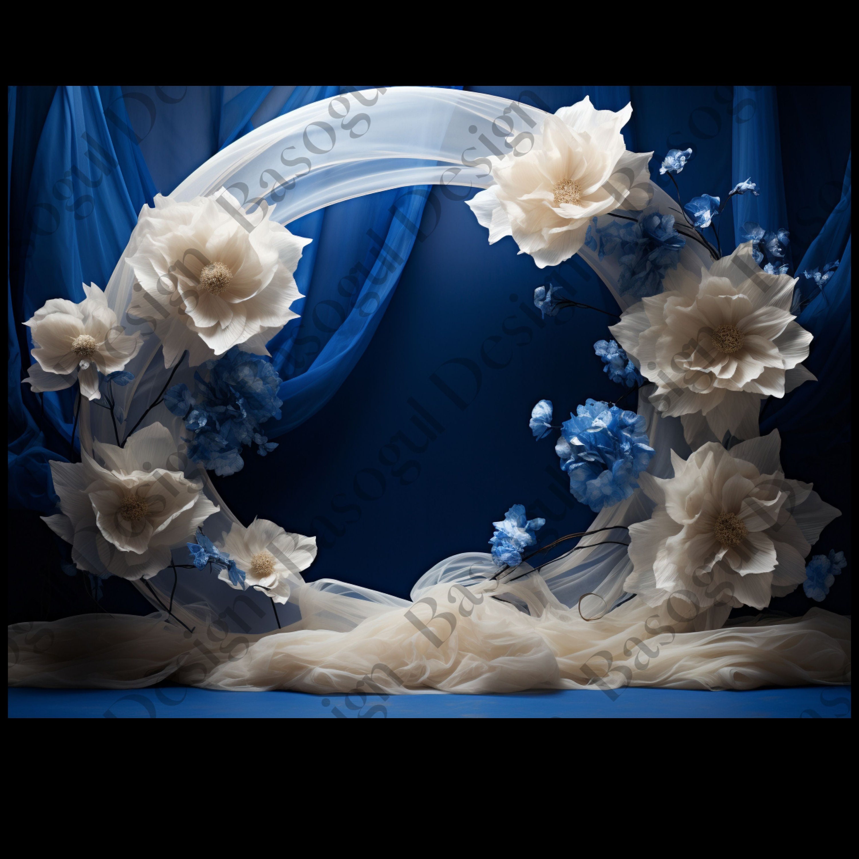 Blue Tan Maternity Digital Backdrop Photography Background Wedding ...