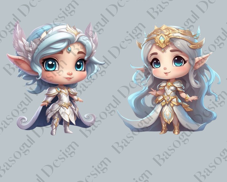 Chibi Elven Princess Clipart Png: chibi PRINCESS Clipart 3d Little Girl ...