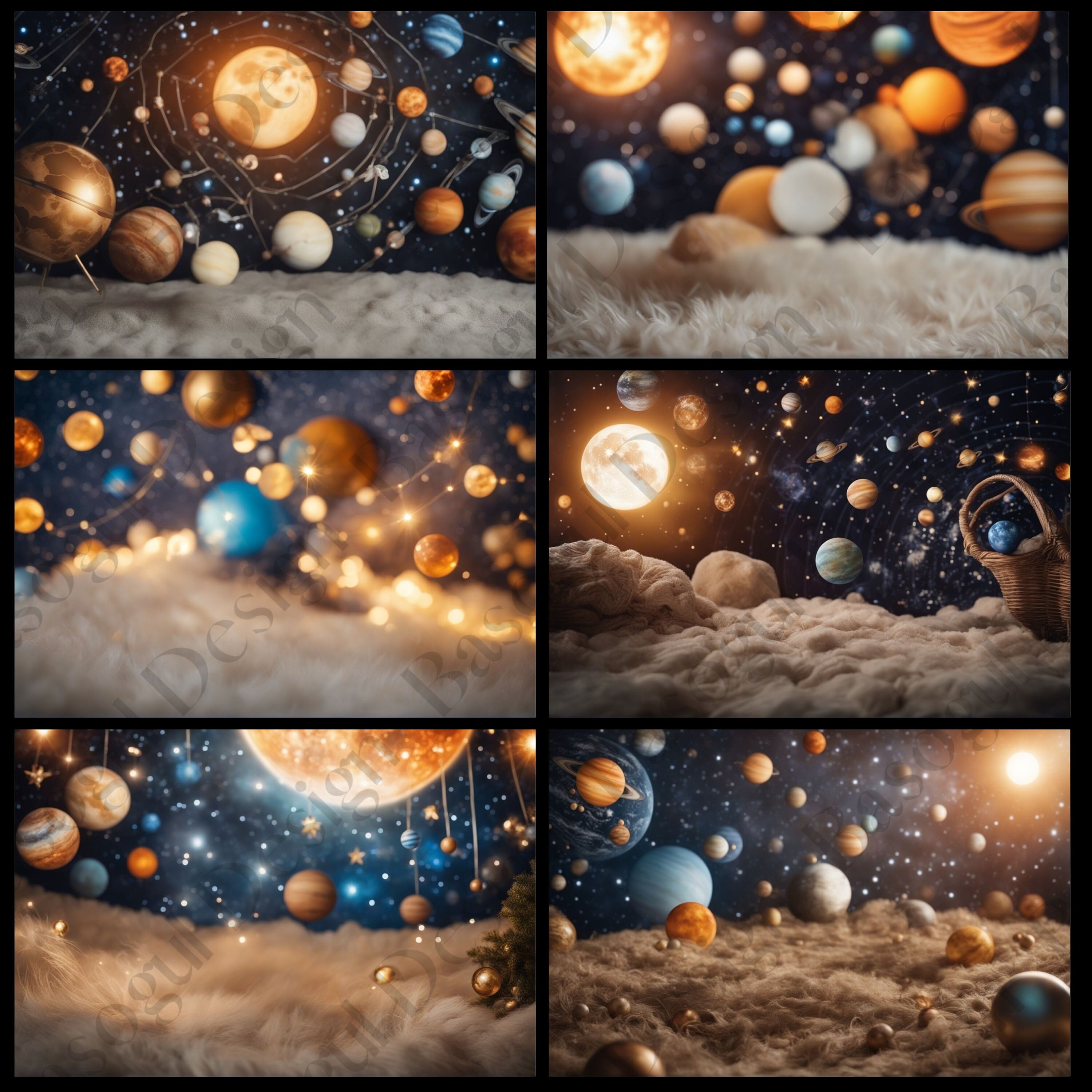 Solar System Baby Digital Backdrop Photography Background Planets Baby ...