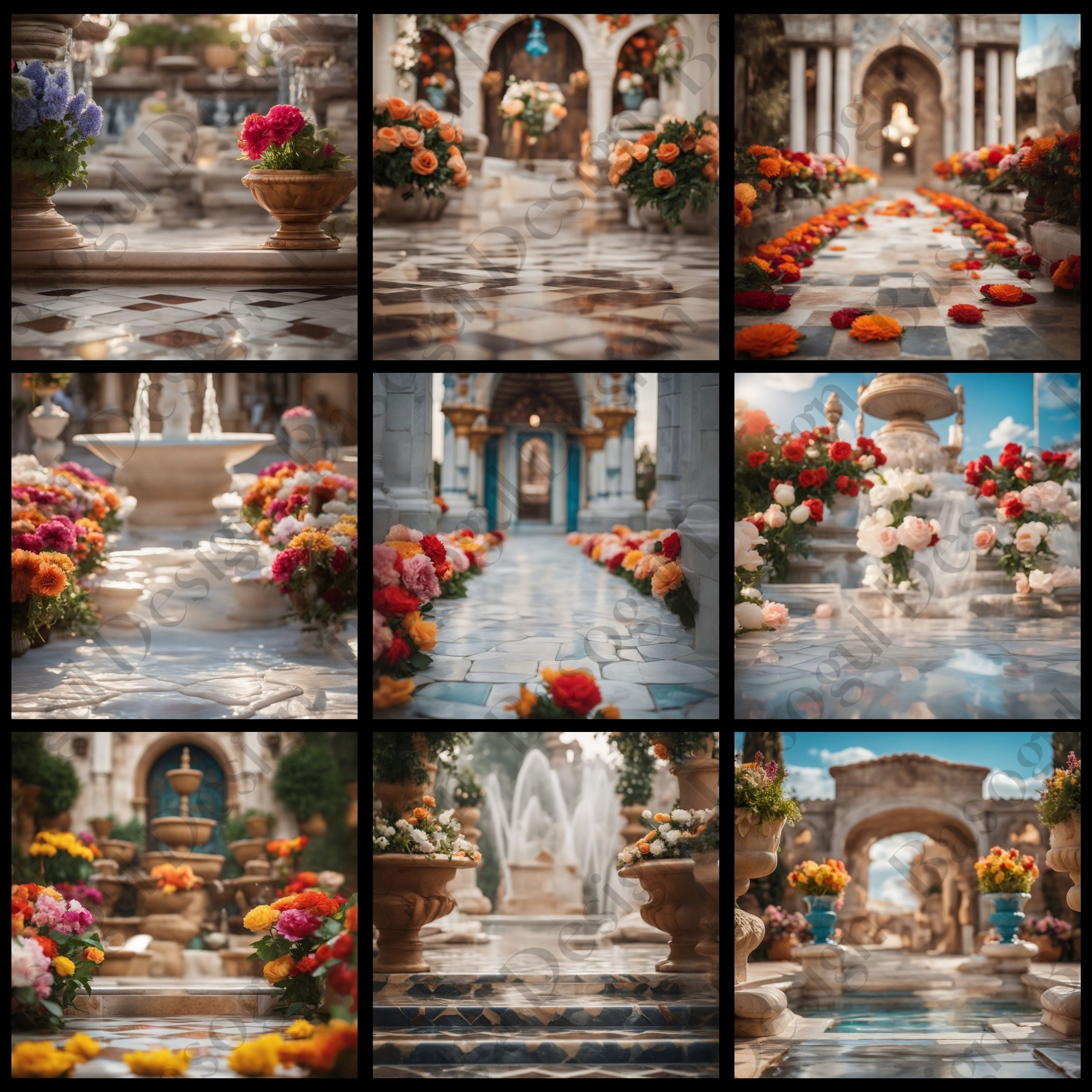 Fountain Baby Digital Backdrop Photography Background Ancient - Etsy