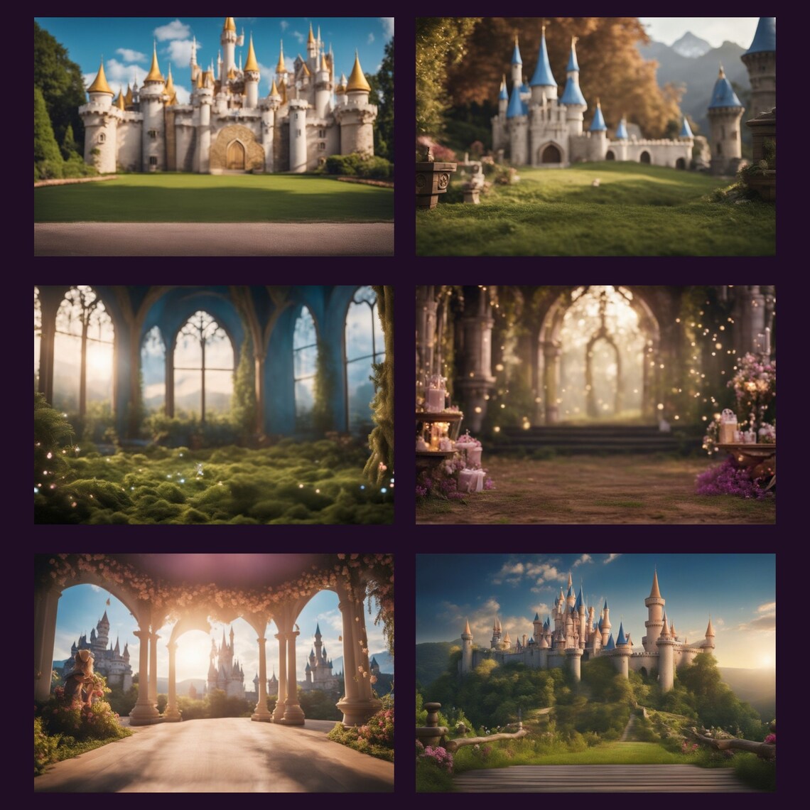 Princess Castle Backdrop Cinderella Palace Digital Background Portrait ...