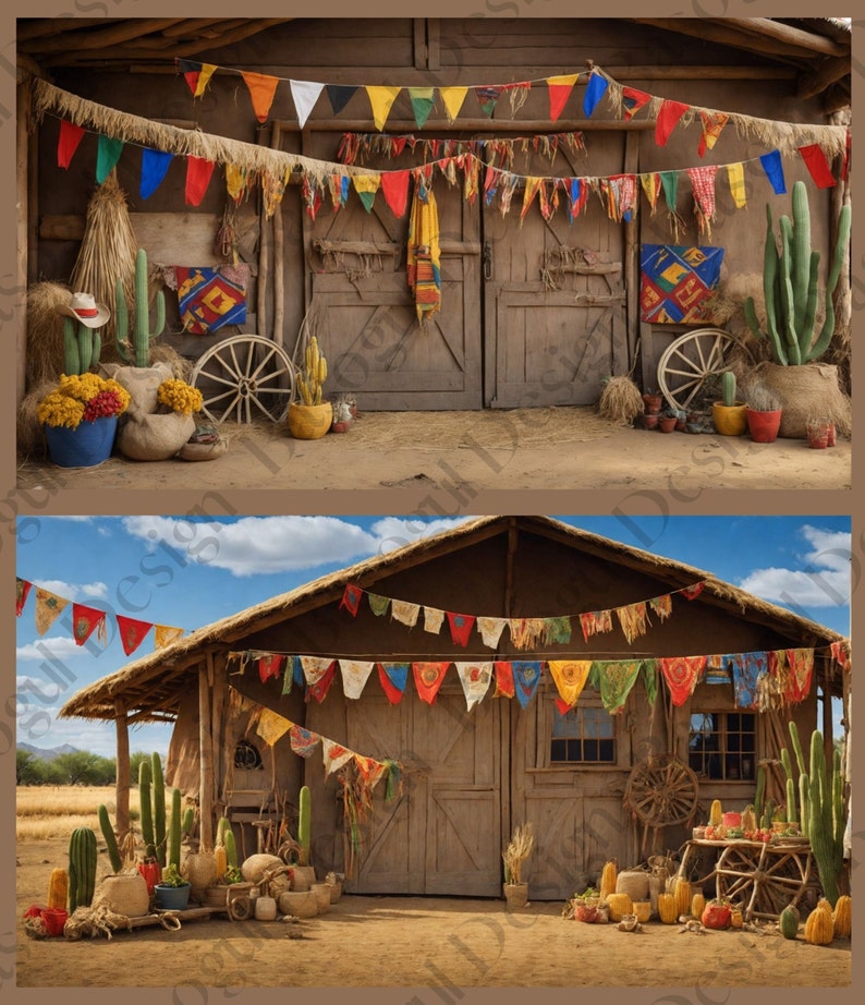 Western Village Digital Backdrop Farm Background Photography Rustic ...