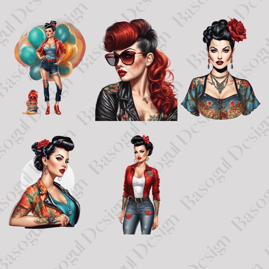 Retro Charm: Rockabilly Woman Clipart Png Vintage Pin-up Girl Clipart ...