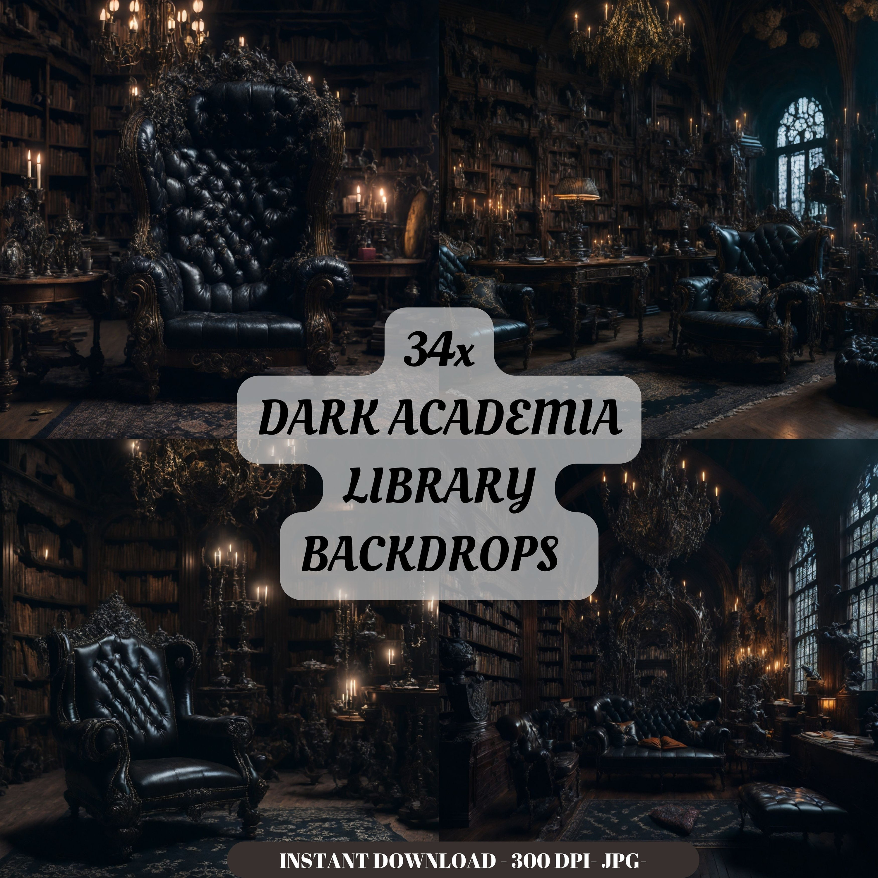 Dark Academia Digital Backdrop Library Photography Backdrop Maternity ...