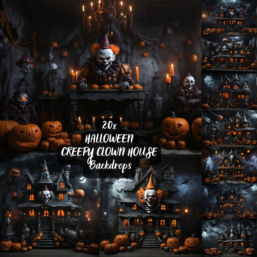 Halloween Backdrop Creepy Clown House: "halloween DIGITAL Backdrop" Bat ...