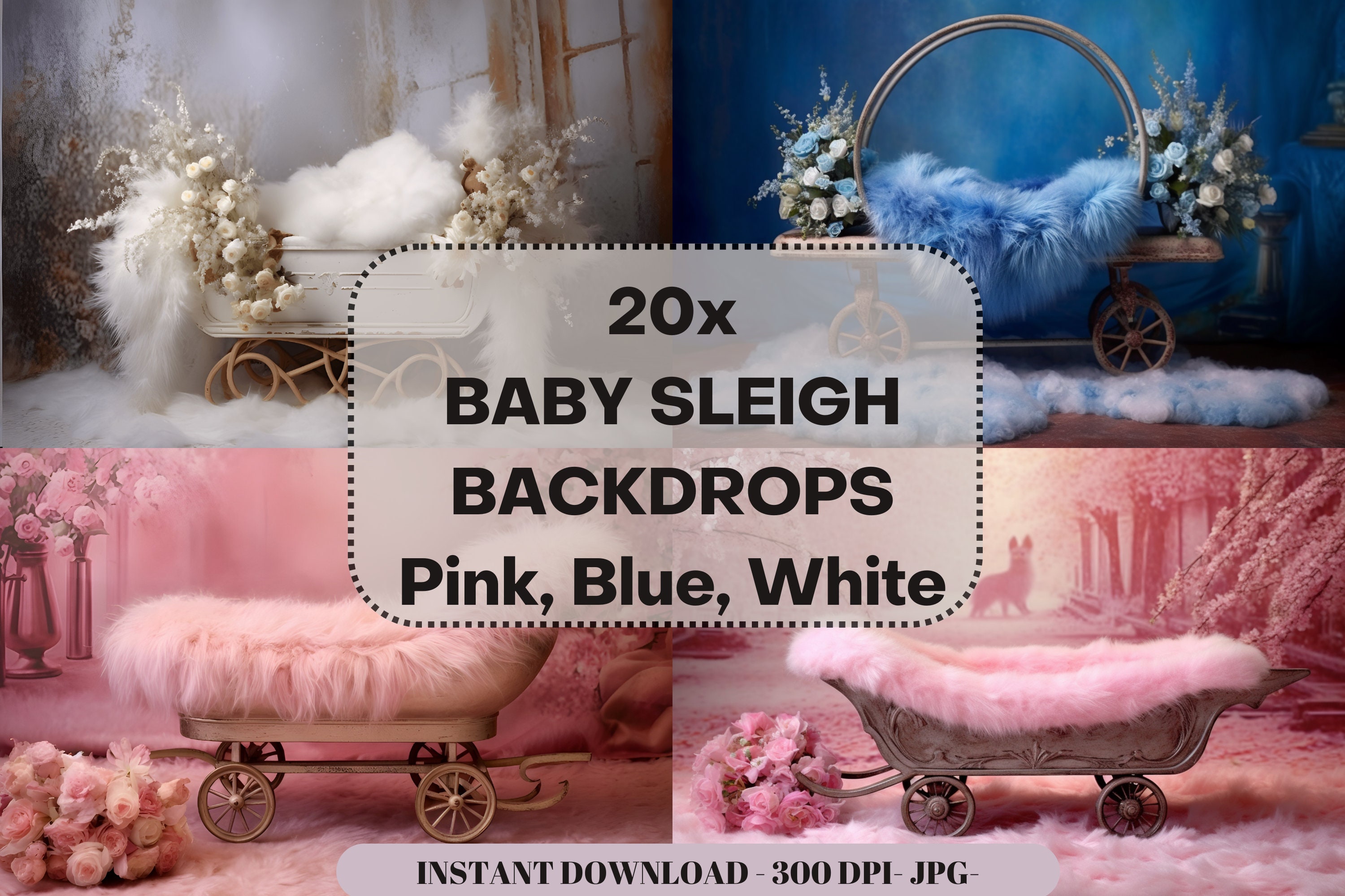 Baby Pram Newborn Digital Backdrop Maternity Props Pram - Etsy