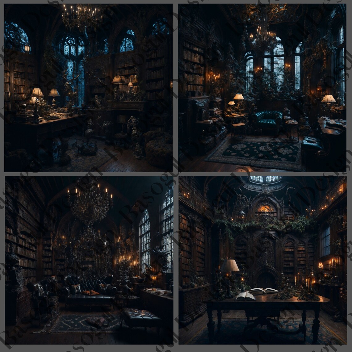 Dark Academia Digital Backdrop Library Photography Backdrop Maternity ...