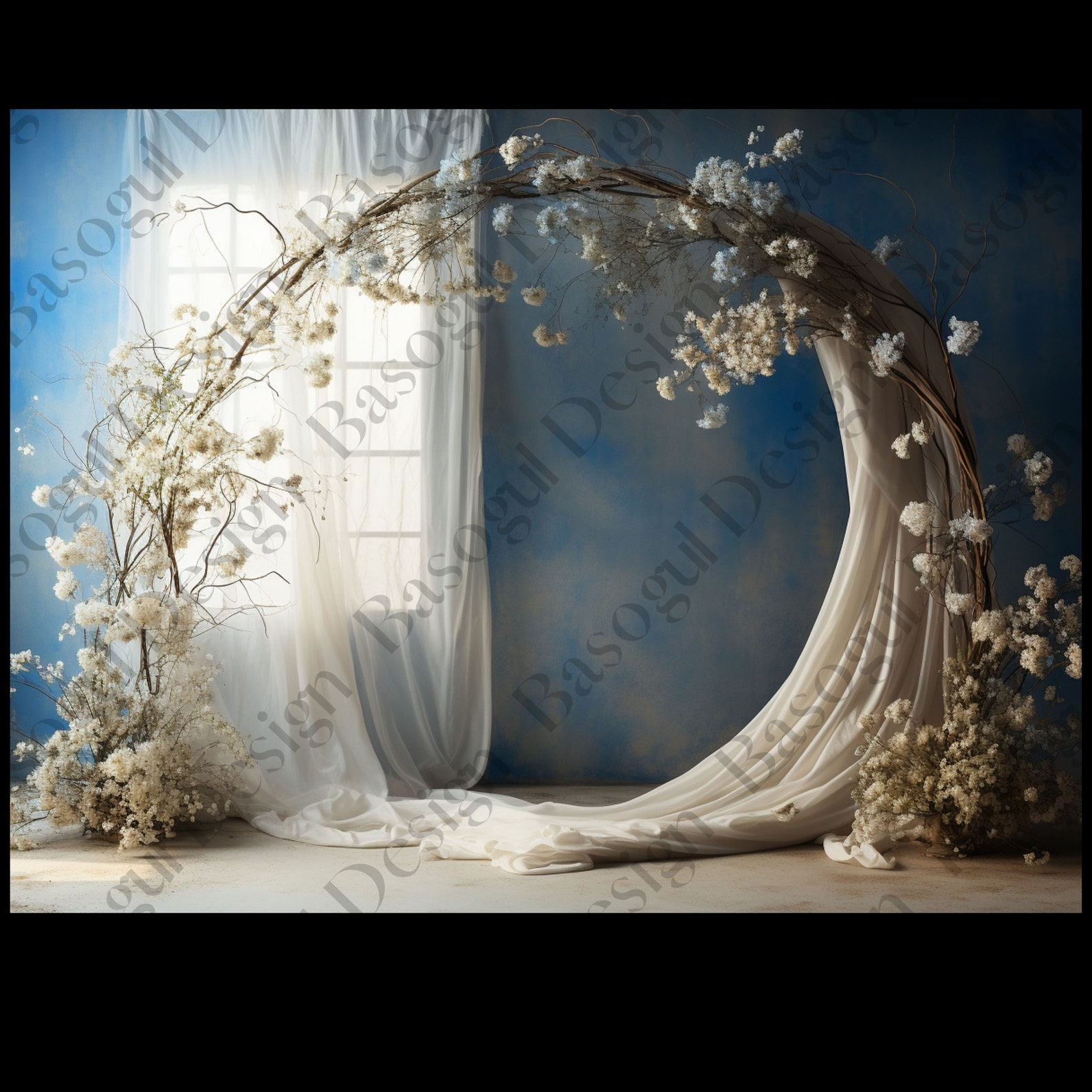 Blue White Maternity Digital Backdrop Photography Background Wedding ...