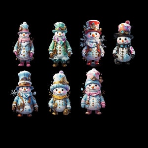 Steampunk Christmas Snowman Clipart Png 3d Chibi Snowman Clipart Cute ...