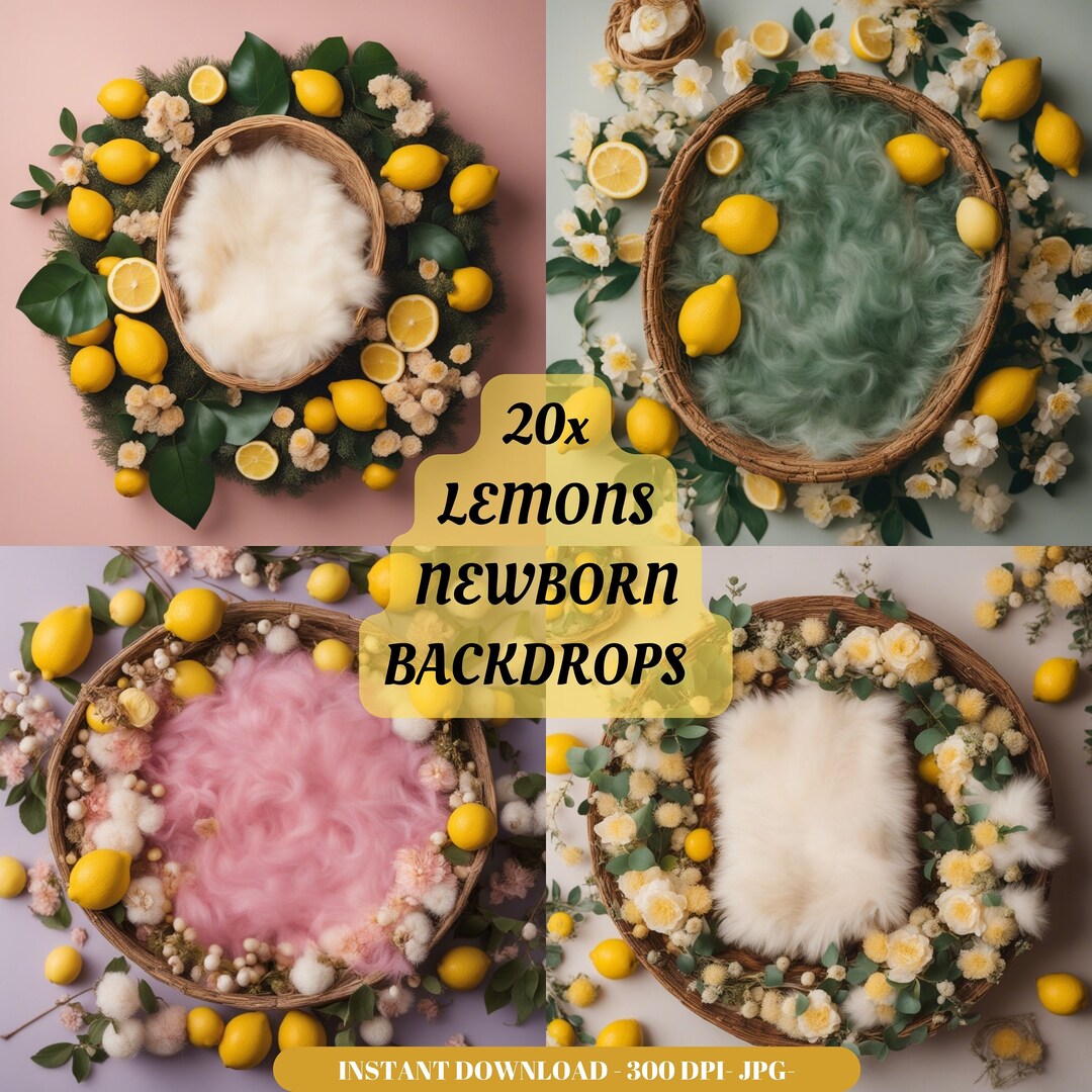 Lemon Newborn Digital Backdrop Photography Background Newborn Baby Boy ...