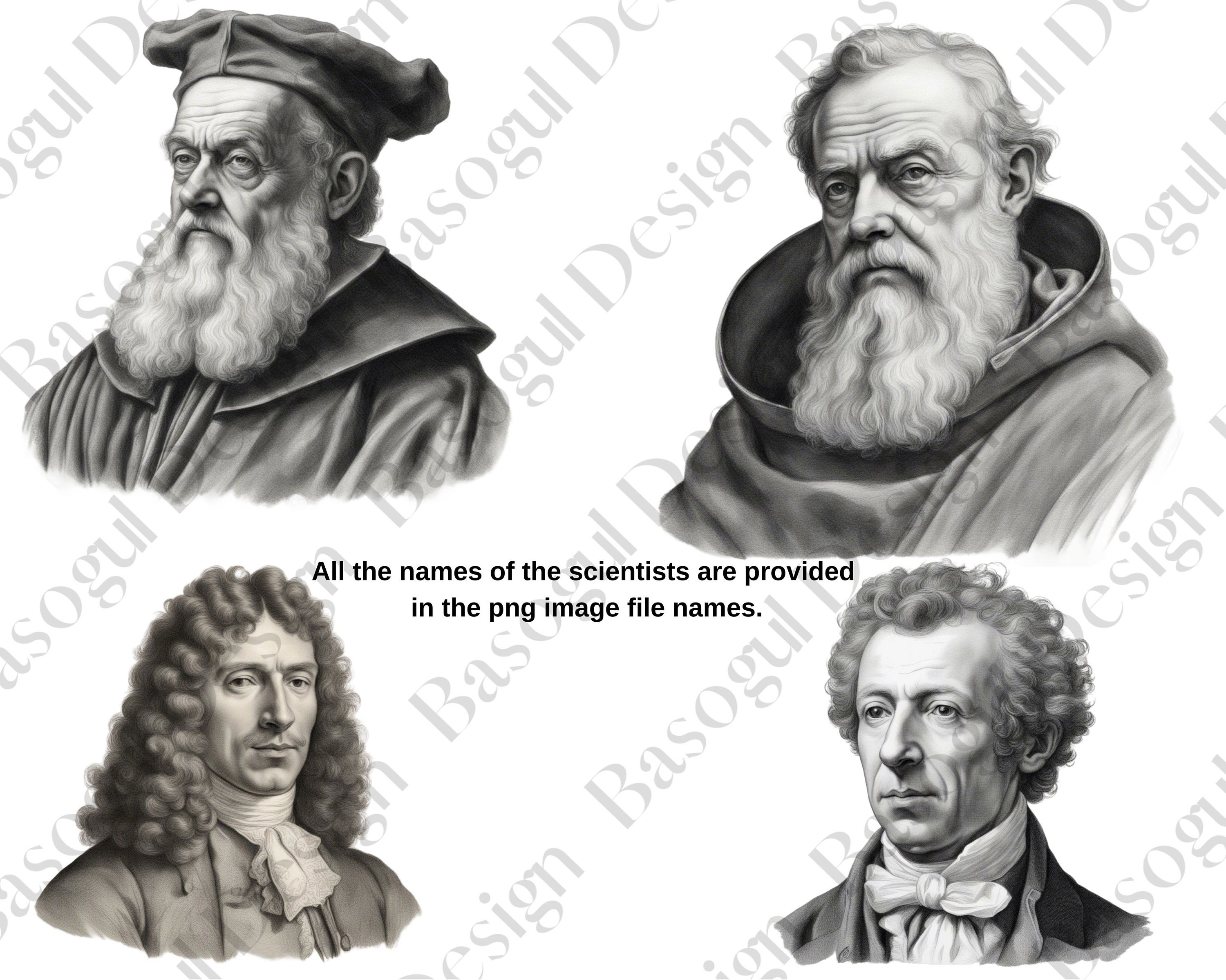 Famous Scientists Clipart Png Educational Clipart Black White ...