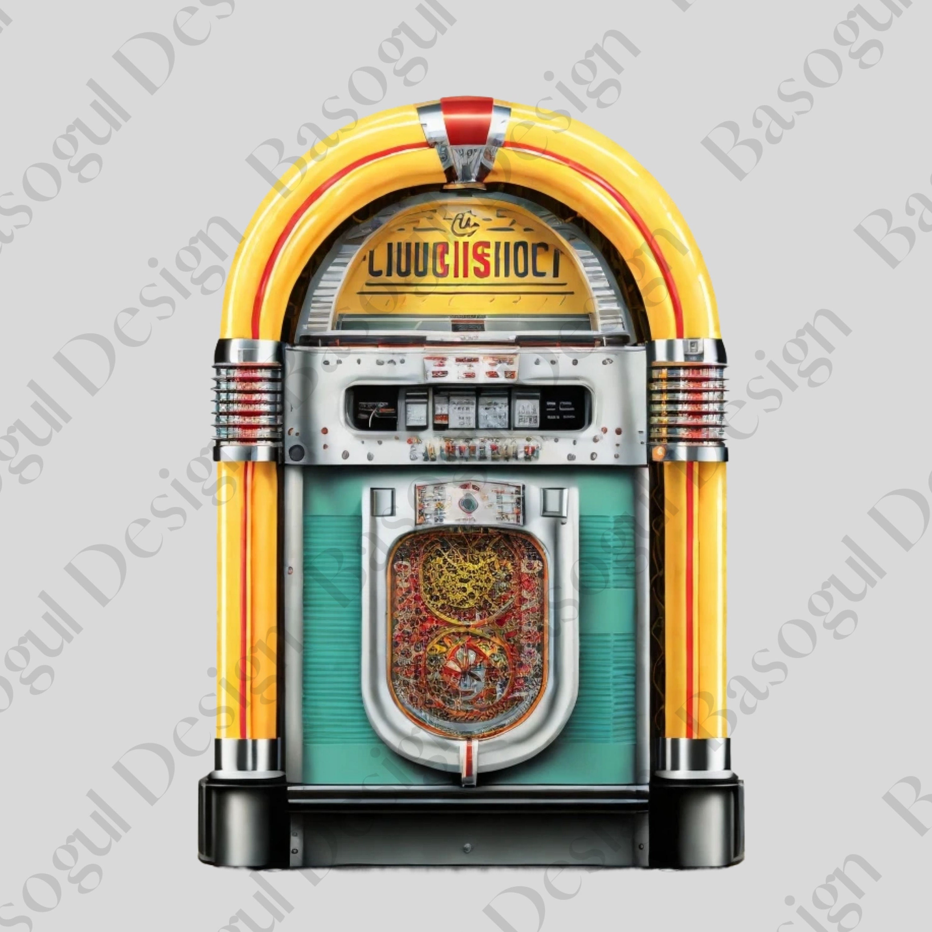 Retro Jukebox Clipart Png 3d Vintage Music Box Clipart Bundle ...