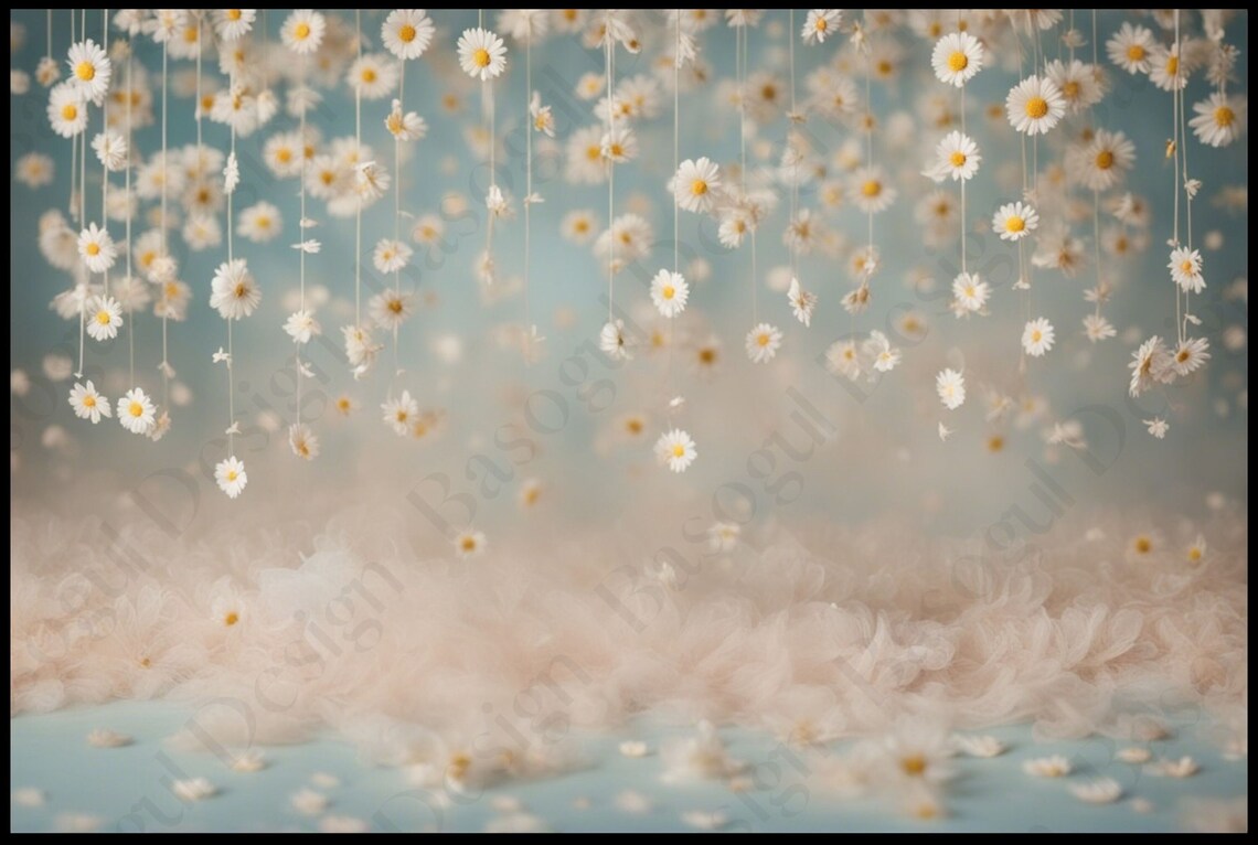 Daisy Baby Digital Backdrop Photography Background Floral Baby Boy Girl ...