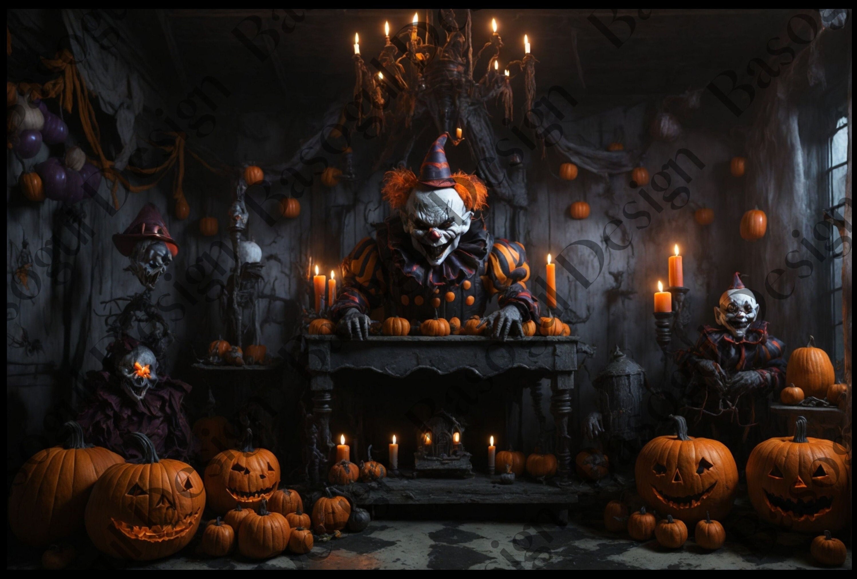 Halloween Backdrop Creepy Clown House: "halloween DIGITAL Backdrop" Bat ...