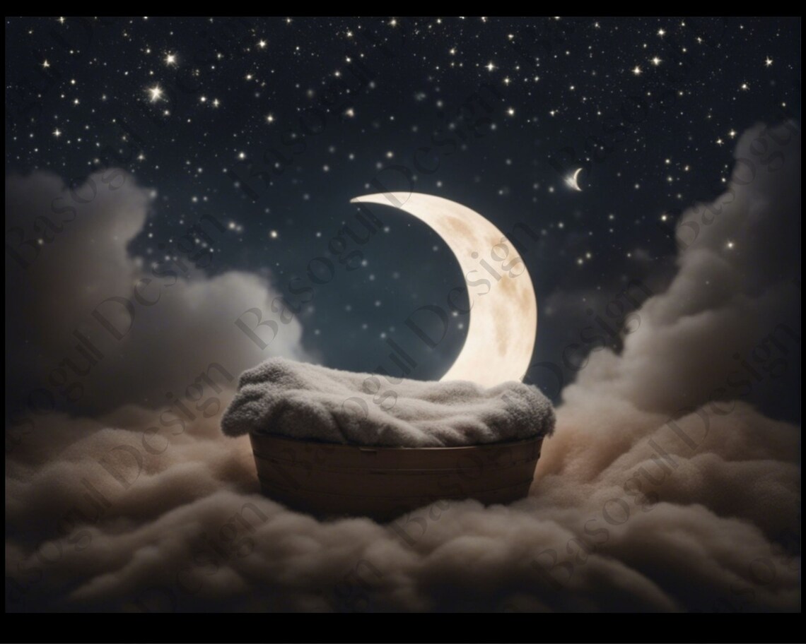 Moon Newborn Digital Backdrop: newborn DIGITAL - Etsy