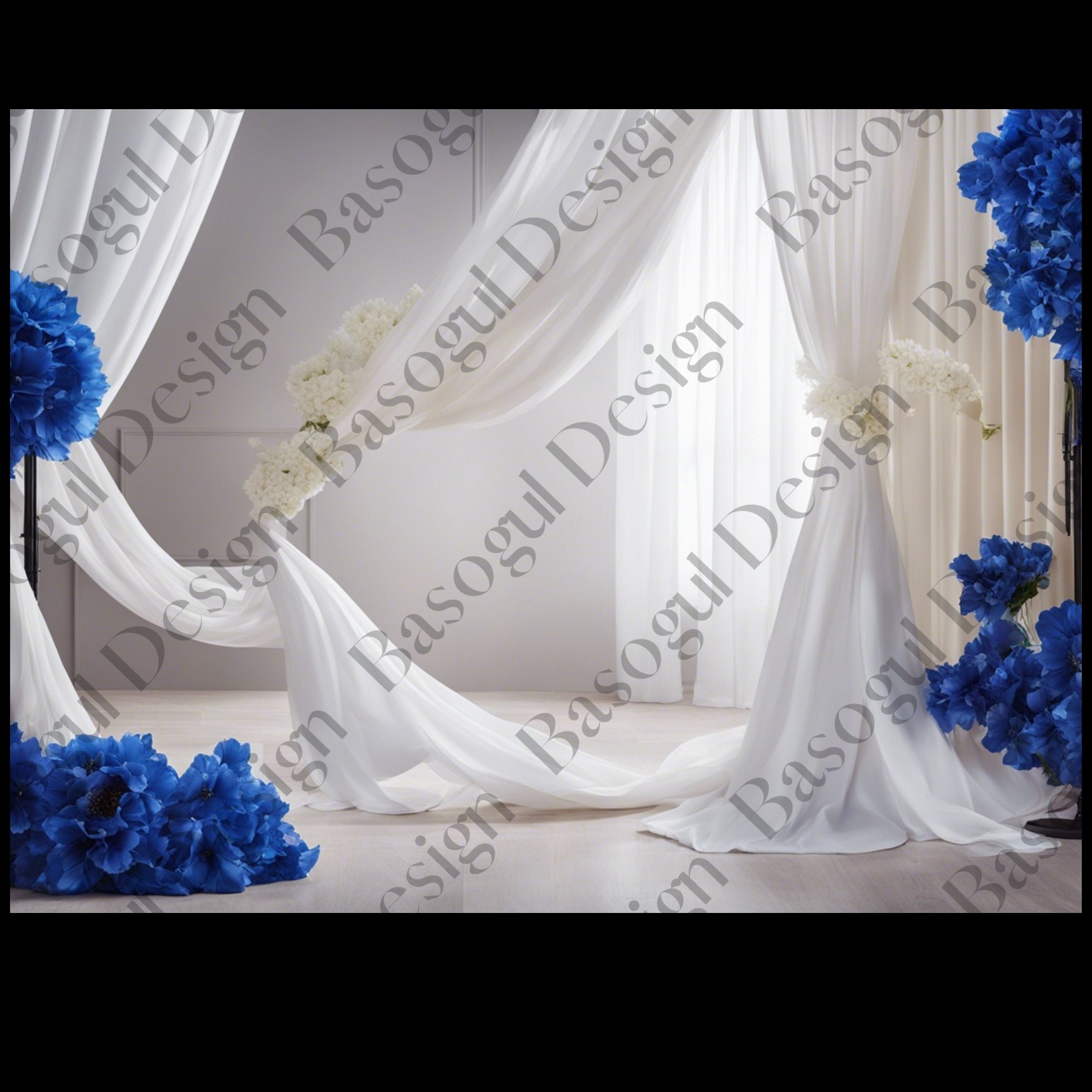 Blue White Maternity Digital Backdrop Photography Background Wedding ...