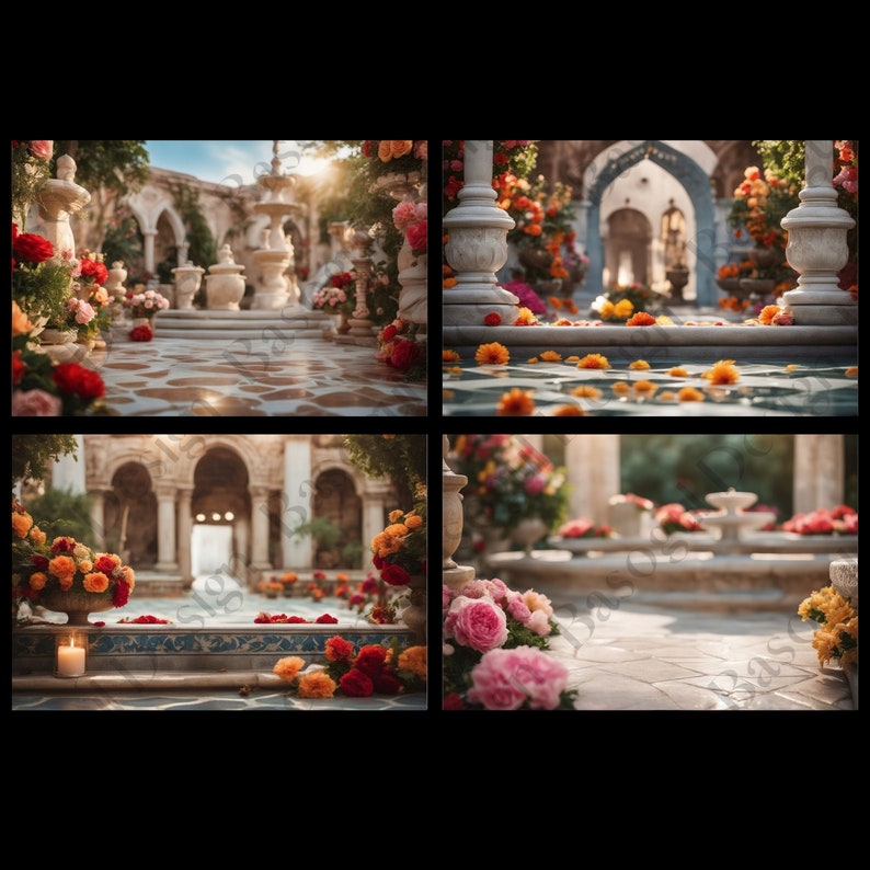 Fountain Baby Digital Backdrop Photography Background Ancient - Etsy