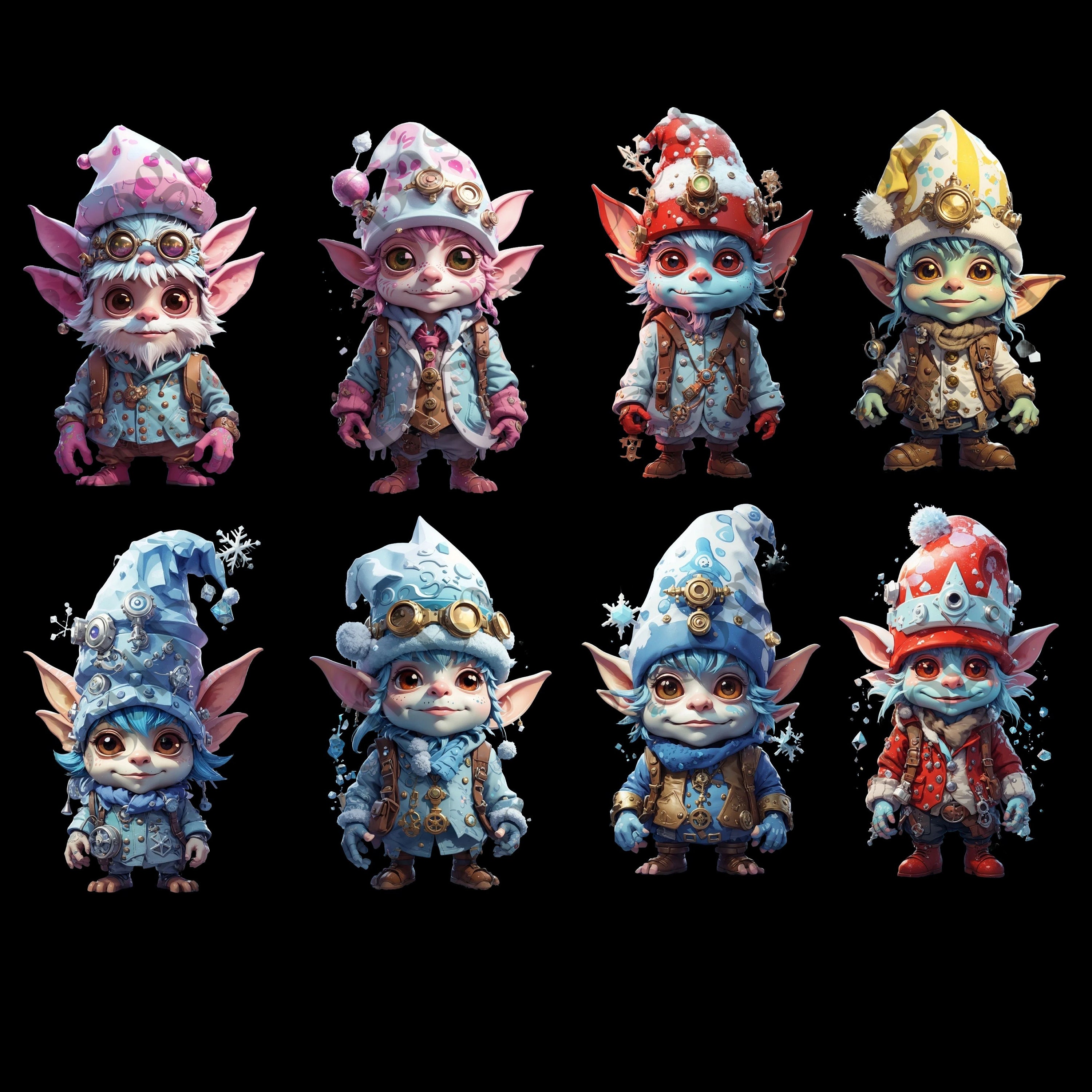 Steampunk Christmas Goblin Clipart Png 3d Chibi Goblin Clipart Cute ...