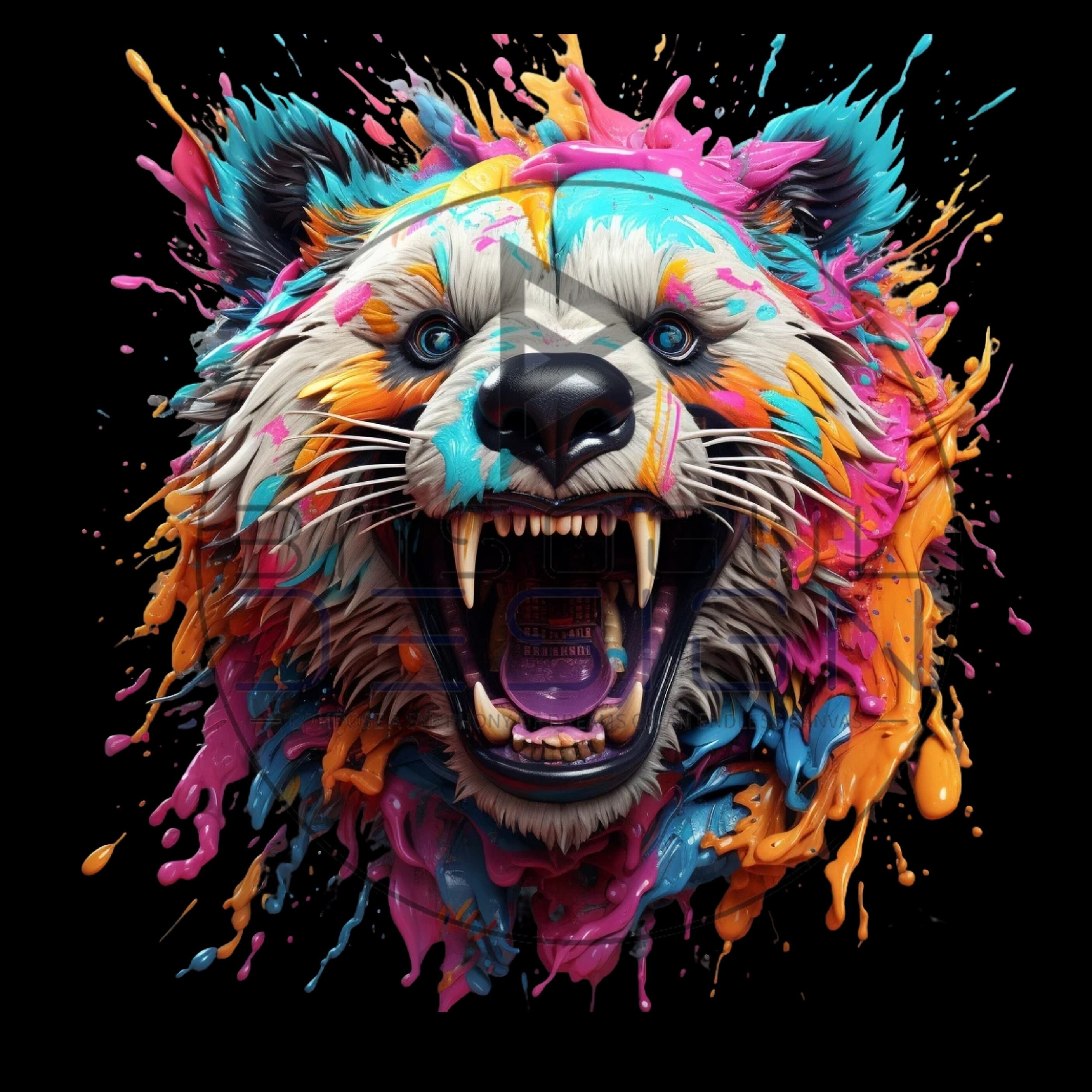 Psychedelic Panda Clipart Png: printable PANDA Clipart Angry Panda ...