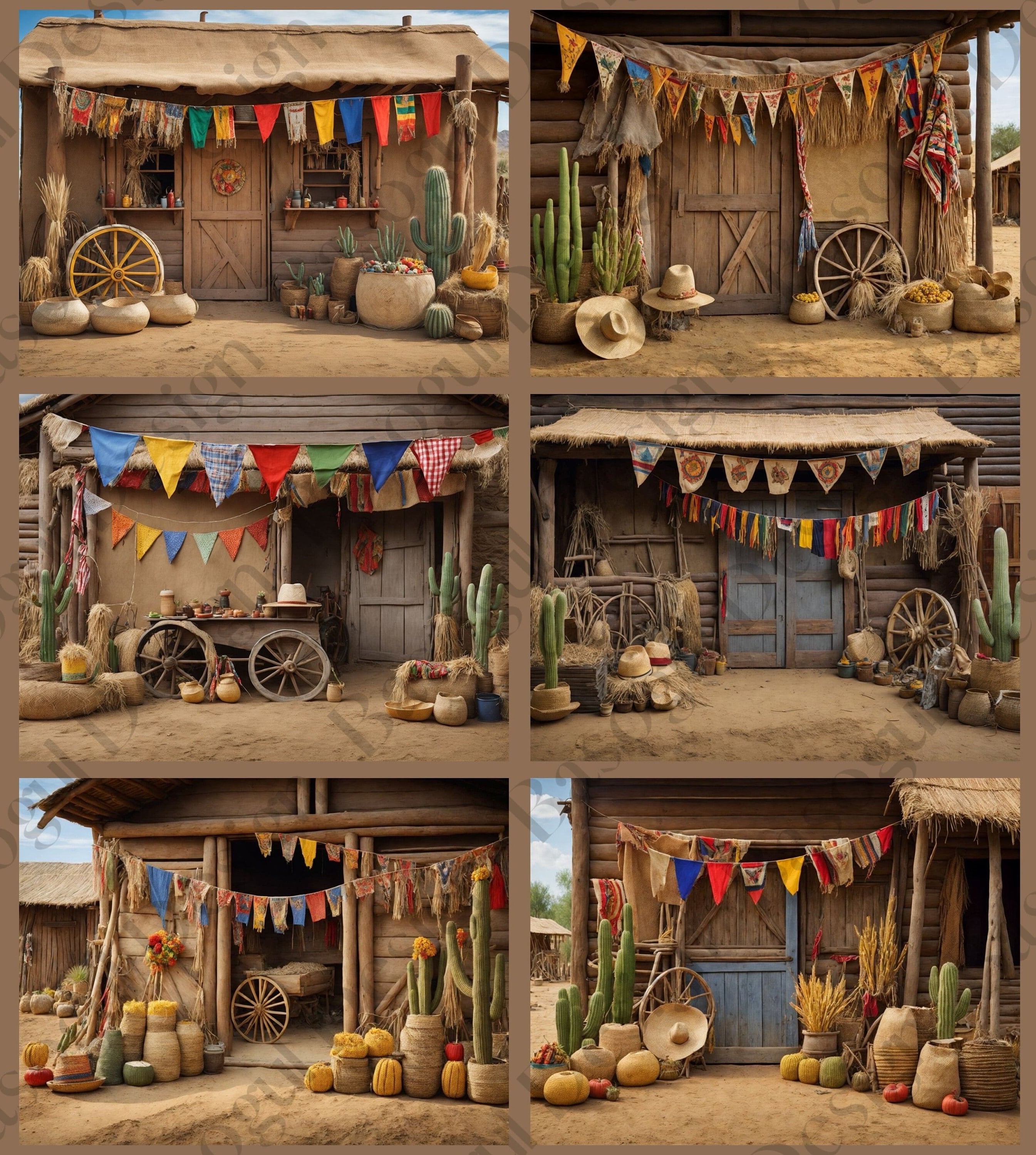 Western Village Digital Backdrop Farm Background Photography Rustic ...