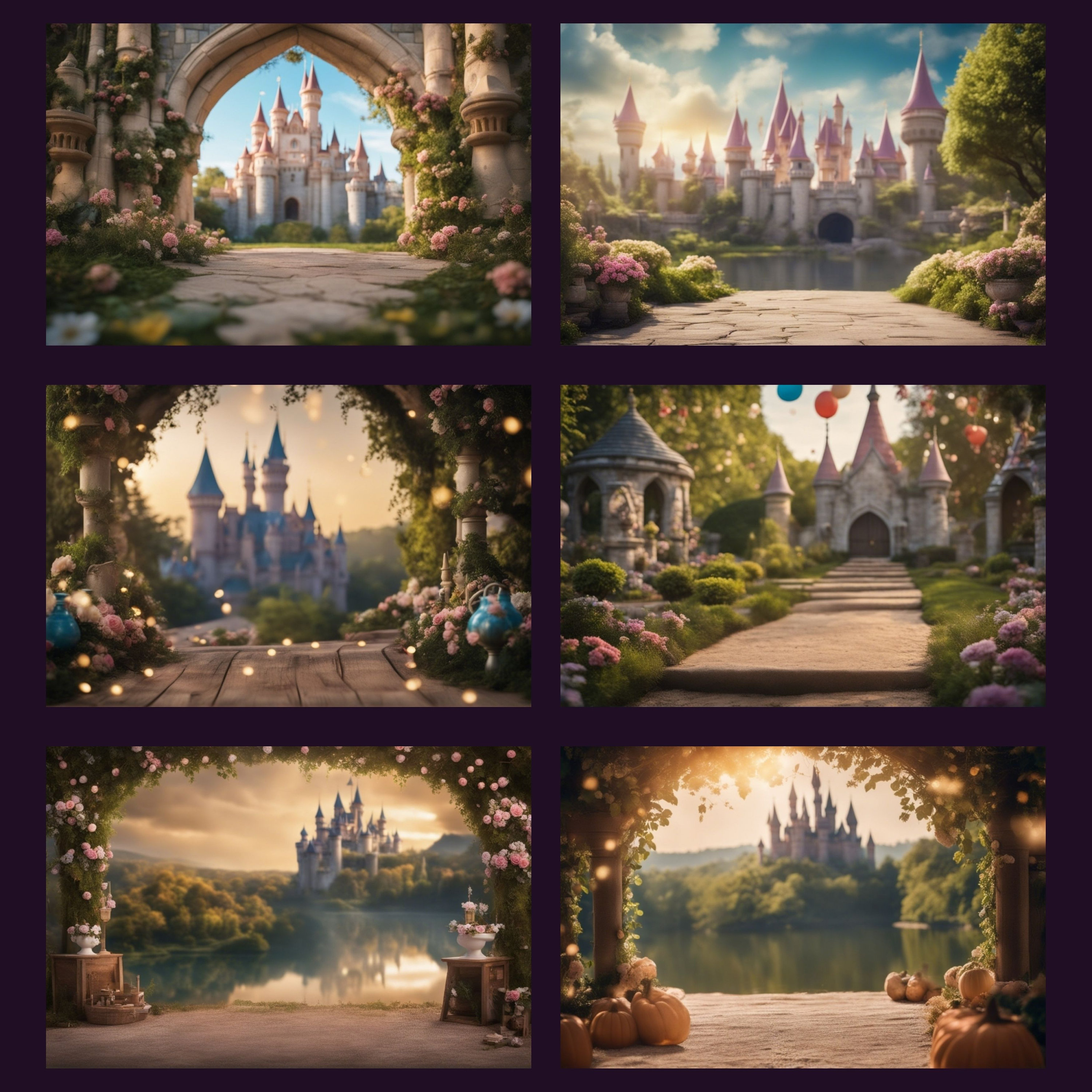 Princess Castle Backdrop Cinderella Palace Digital Background Portrait ...