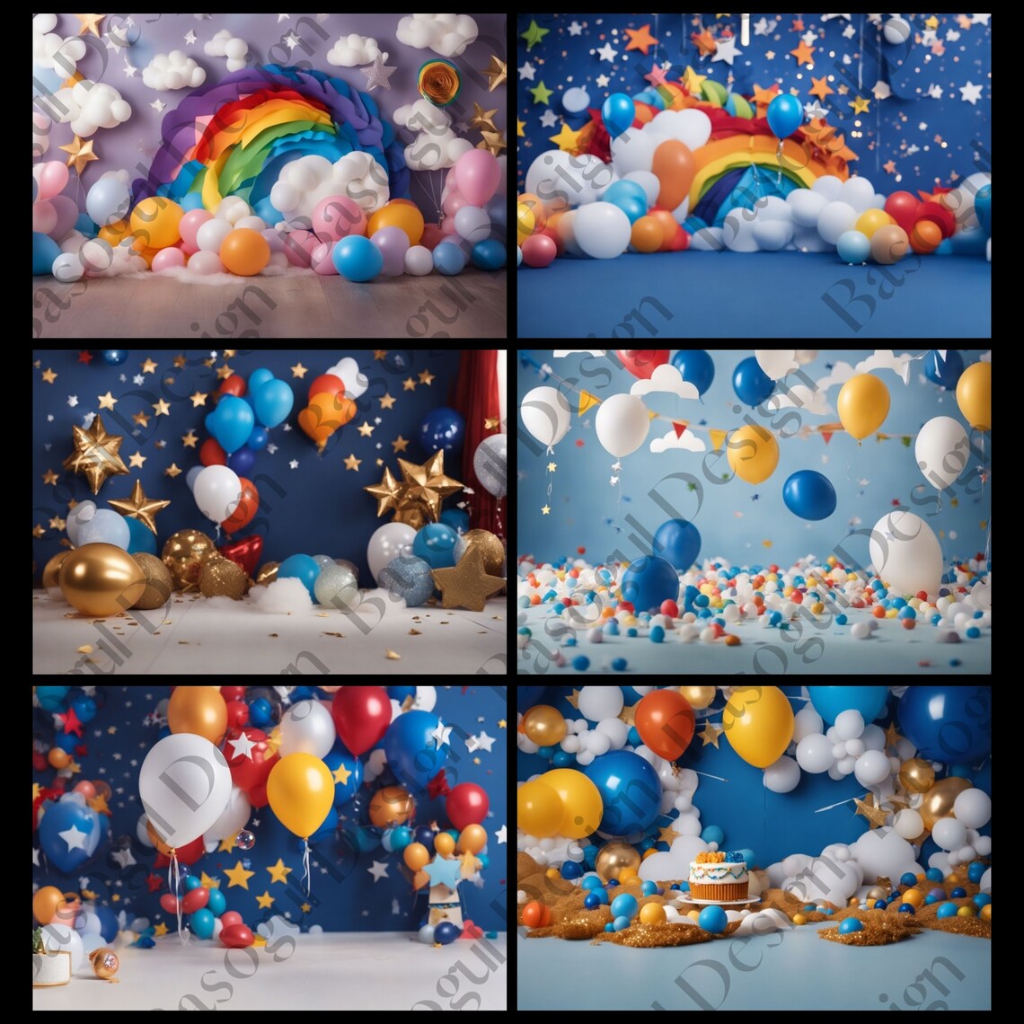 Baby Birthday Party Digital Backdrop Photography Background Birthday ...