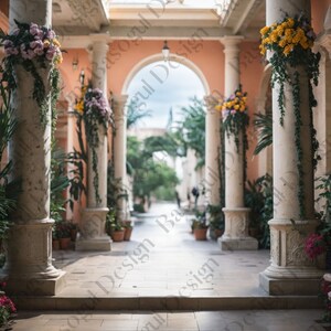 Atrium Courtyard Wedding Digital Backdrop Photography Background ...