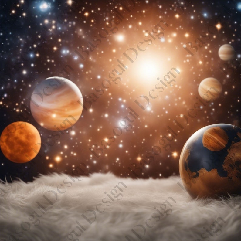 Solar System Baby Digital Backdrop Photography Background Planets Baby ...