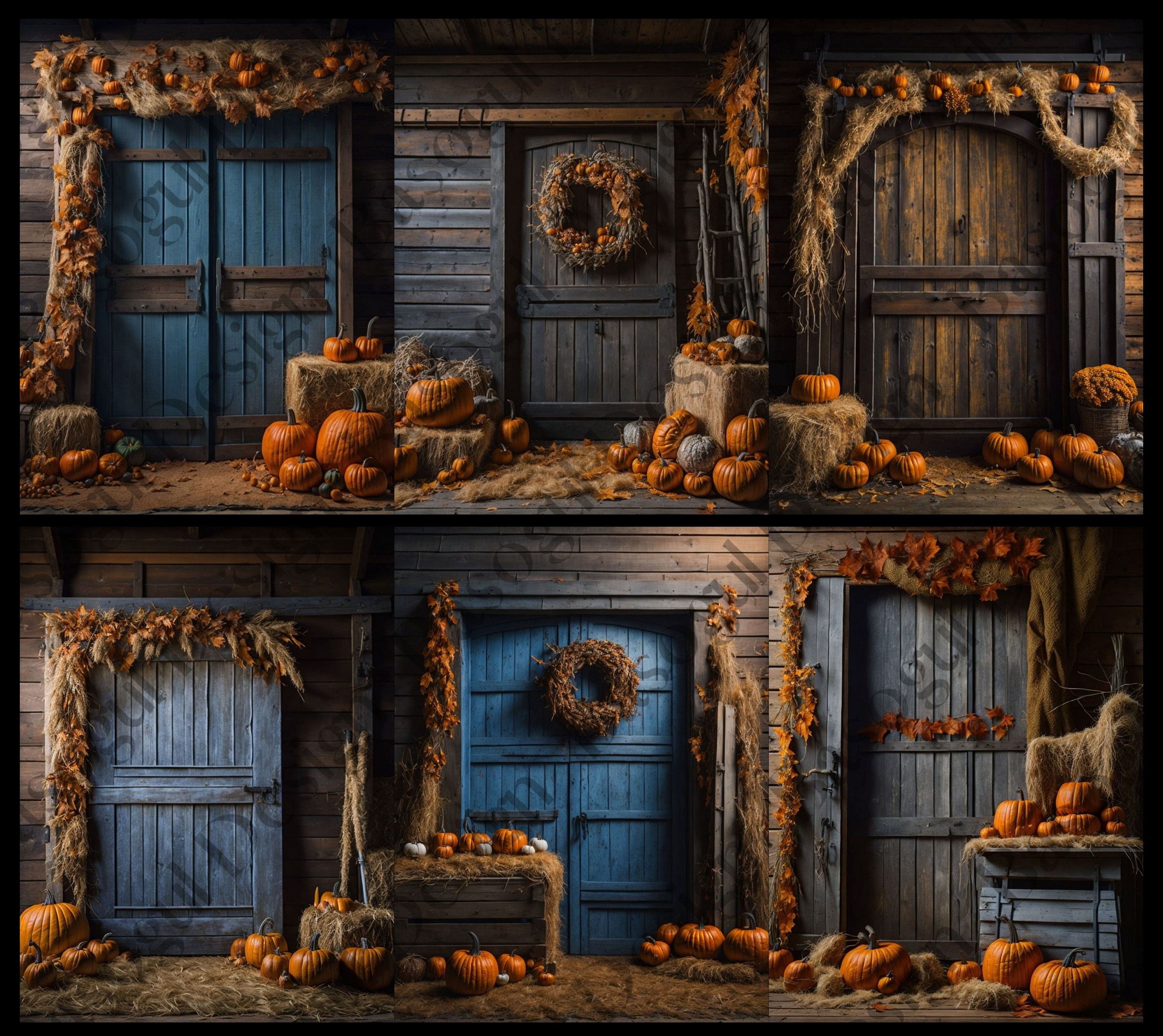 Rustic Barn Autumn Digital Backdrop Photography Background - Etsy