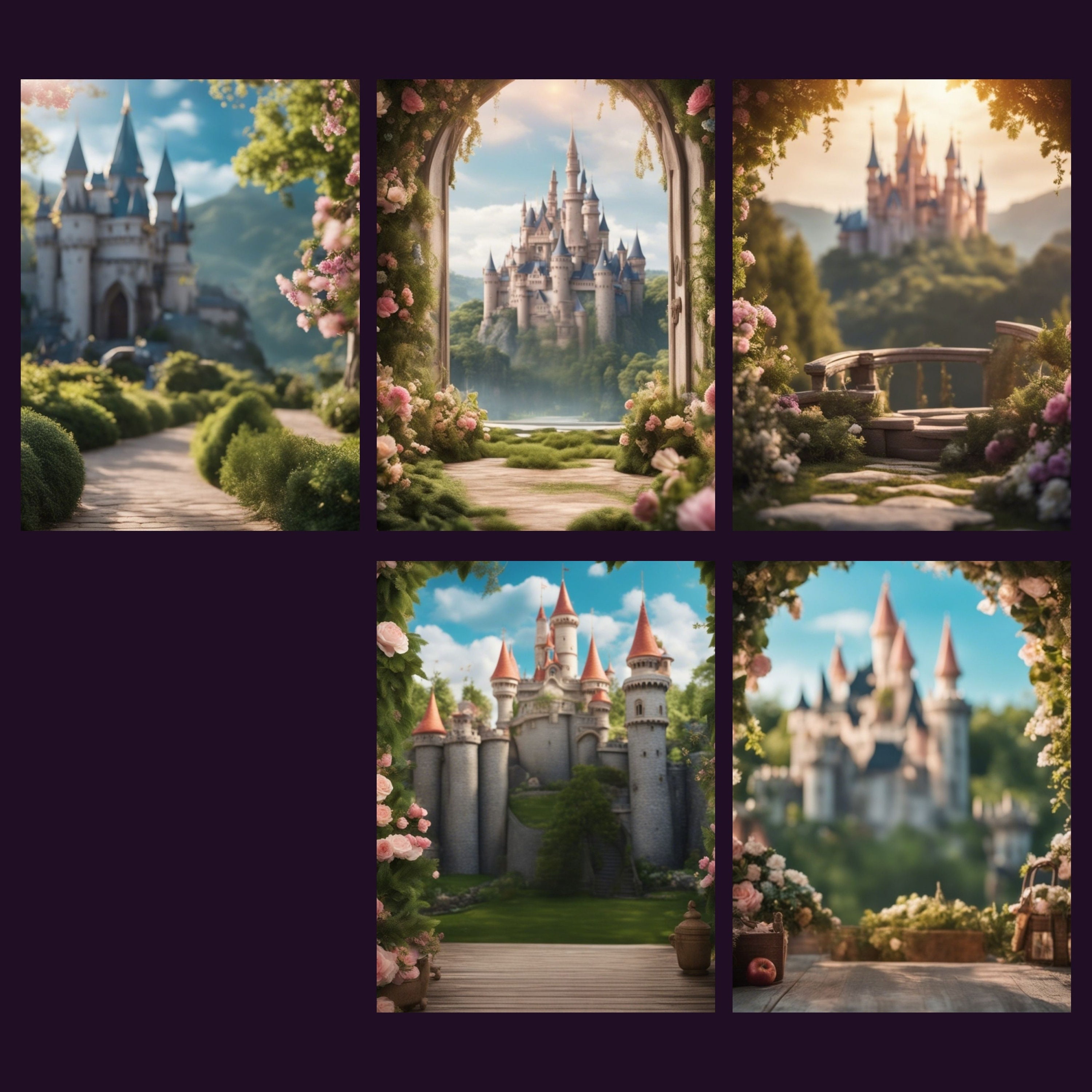 Princess Castle Backdrop Cinderella Palace Digital Background Portrait ...