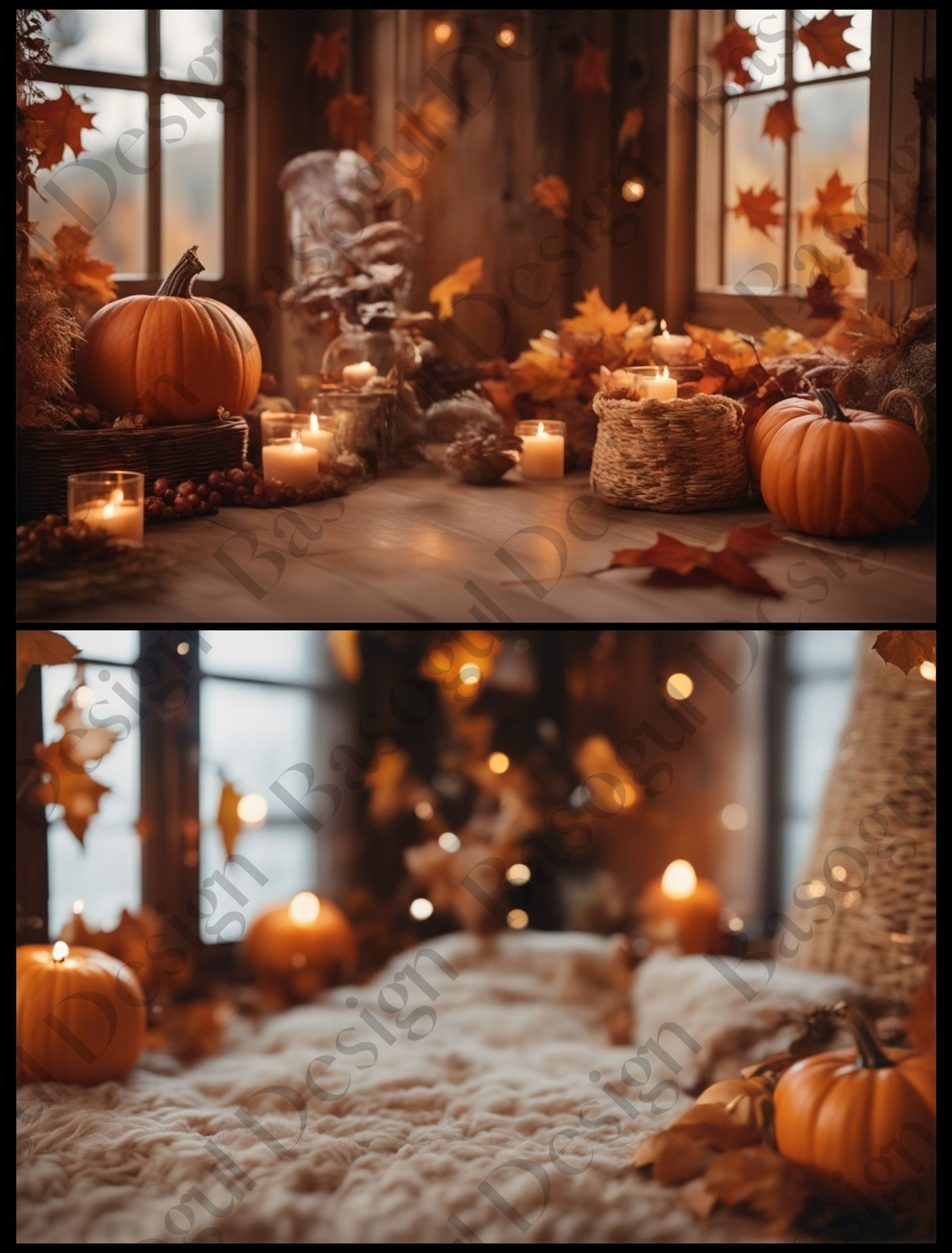 Autumn Baby Digital Backdrop Photography Background Pumpkin Fall Leaves ...