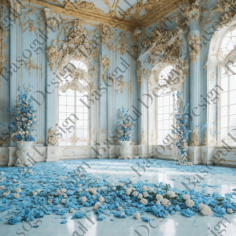 Palace Wedding Digital Backdrop Maternity Royal Palace Floral Marble ...