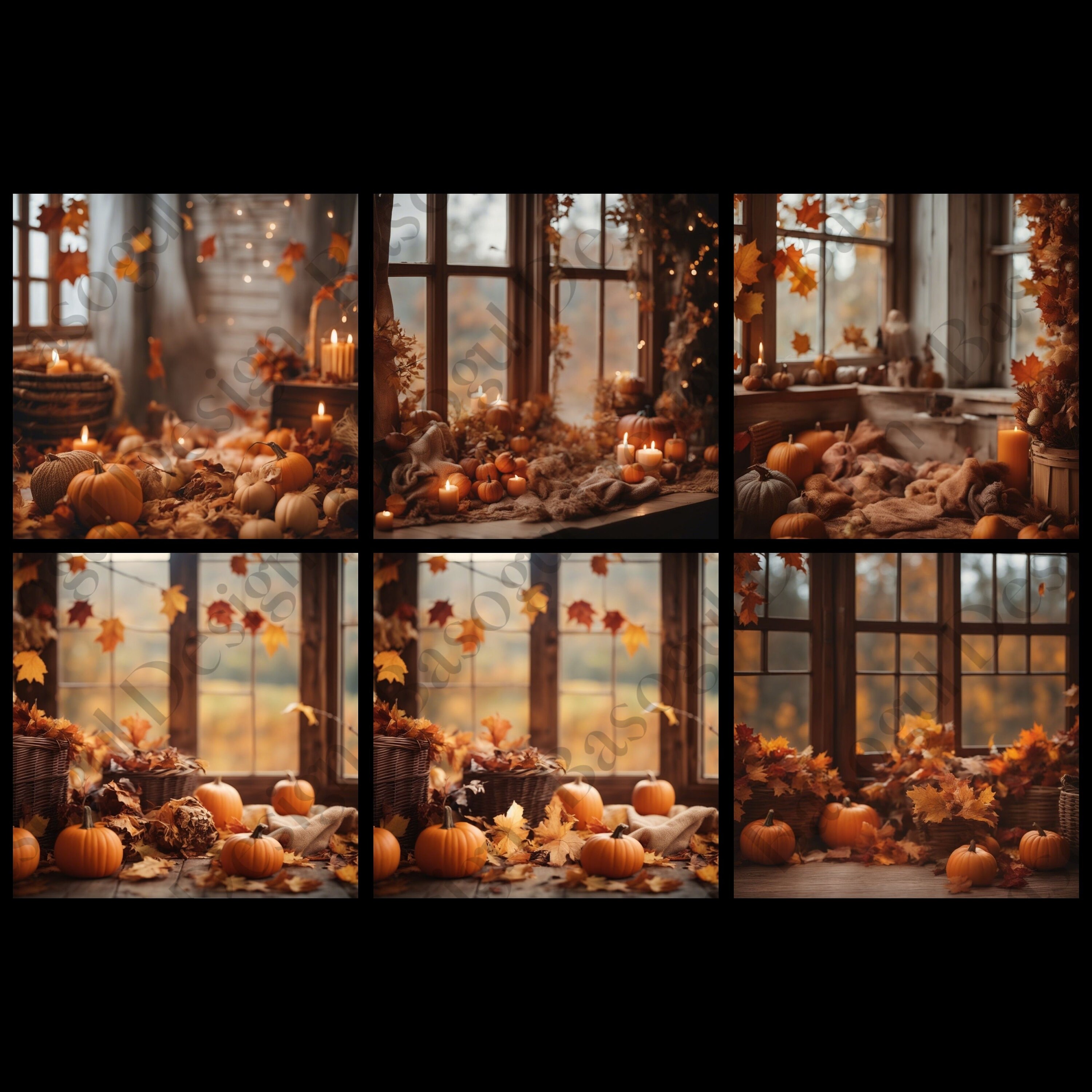 Autumn Baby Digital Backdrop Photography Background Pumpkin Fall Leaves ...