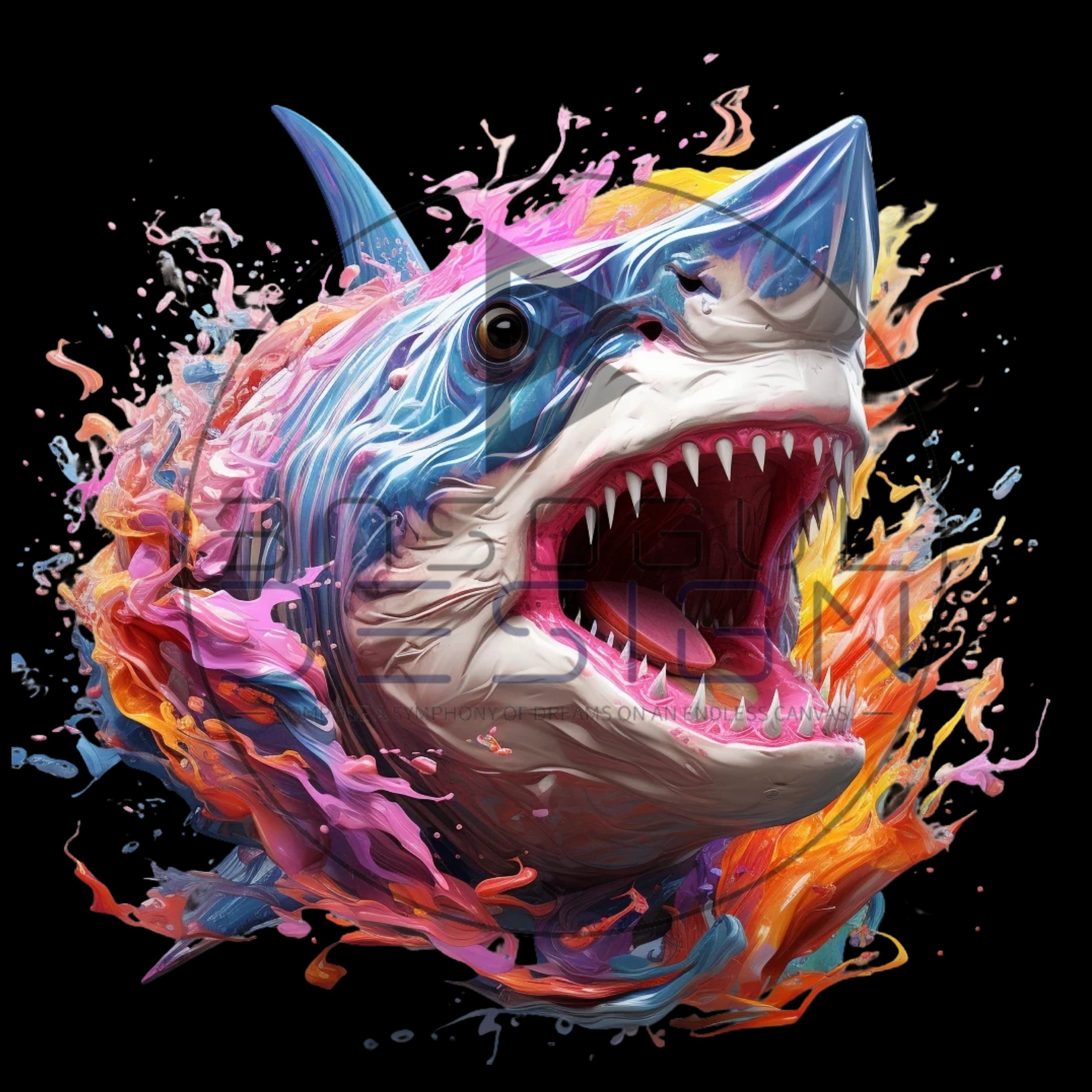 Shark Clipart Png Colorful Shark Clipart Printable Shark for - Etsy