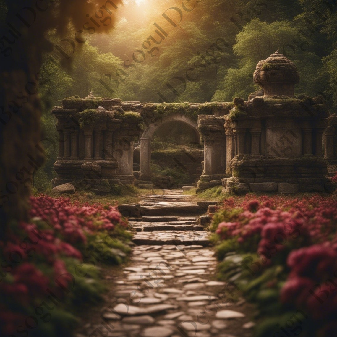 Antique Ruin Wedding Backdrop Photography Background Ancient Temple ...