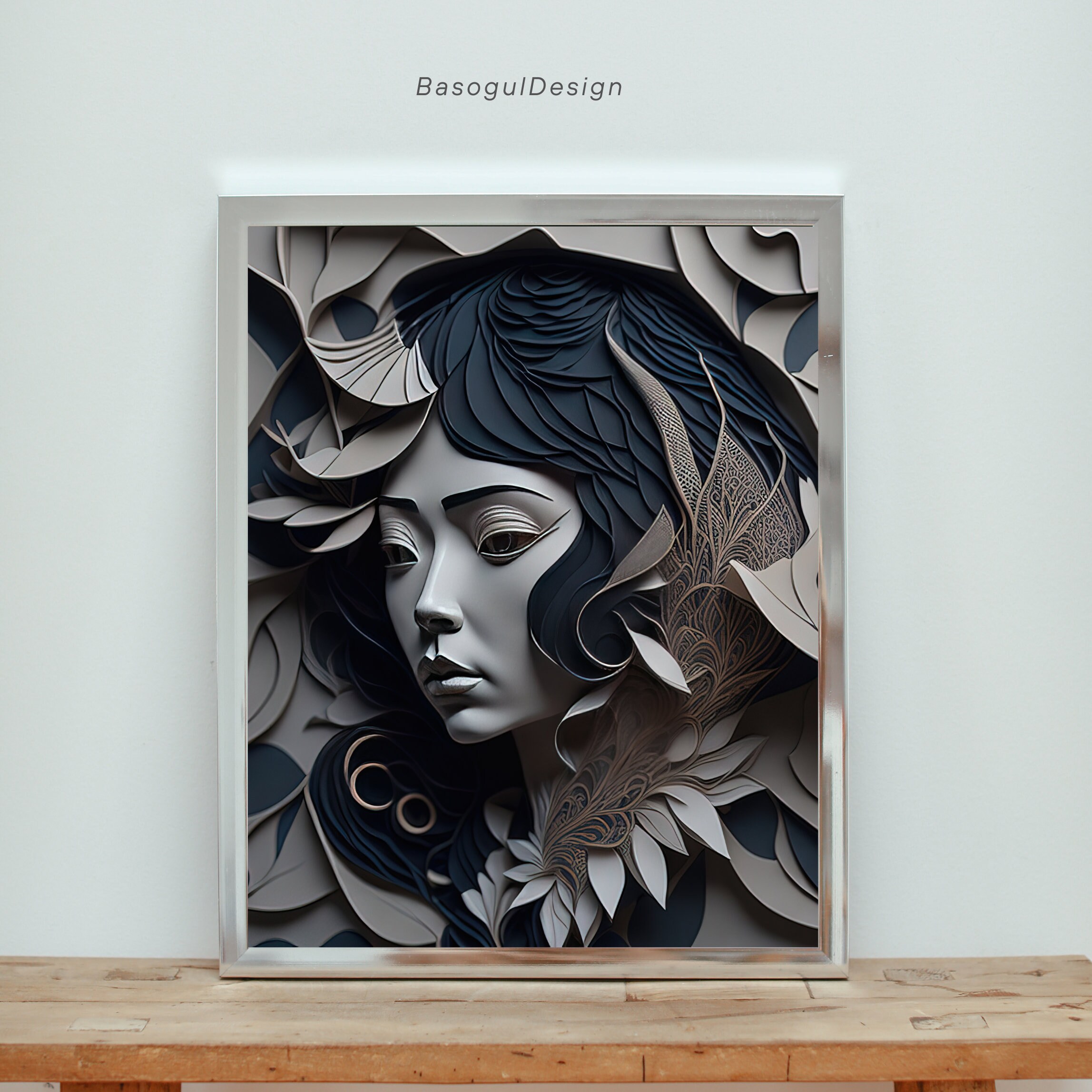 Vietnamese Lady Paper Quilling Set , Printable AI Generated Image ...