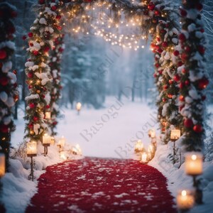 Christmas Wedding Backdrop Photography Background Winter Ceremony ...