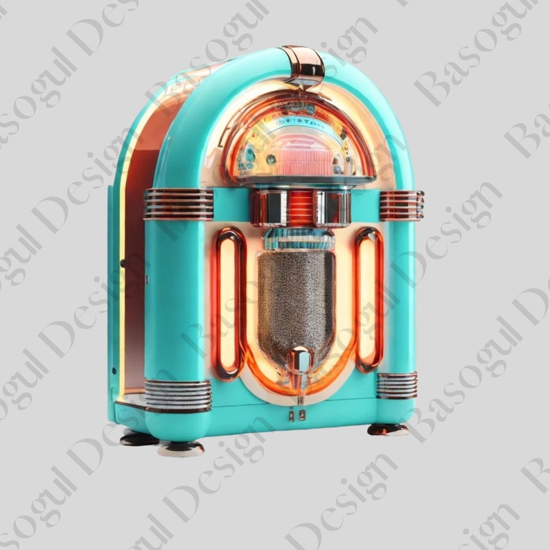Retro Jukebox Clipart Png 3d Vintage Music Box Clipart Bundle ...