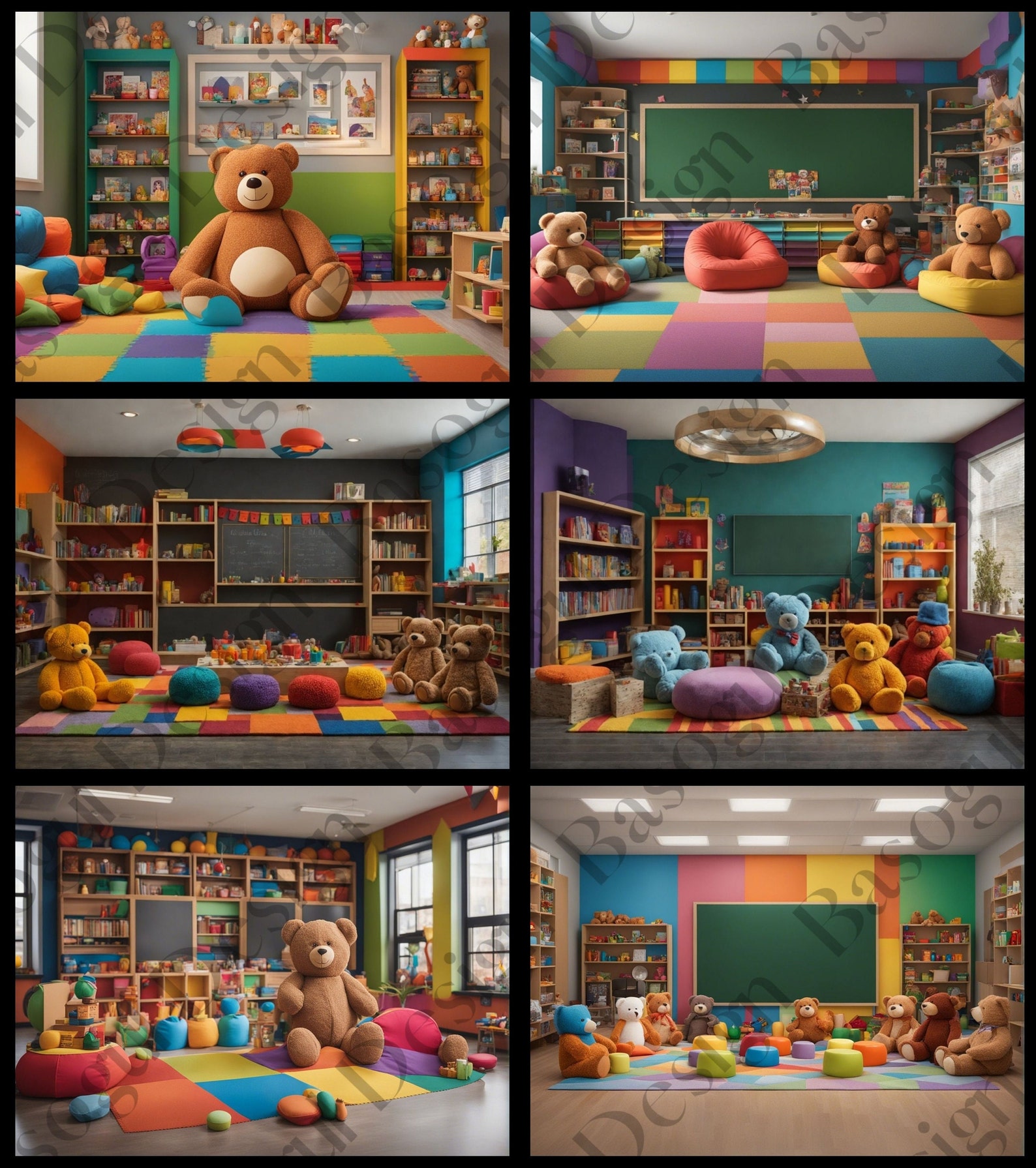 Back to School Digital Backdrop Teddy Bear, Composite Photography for ...