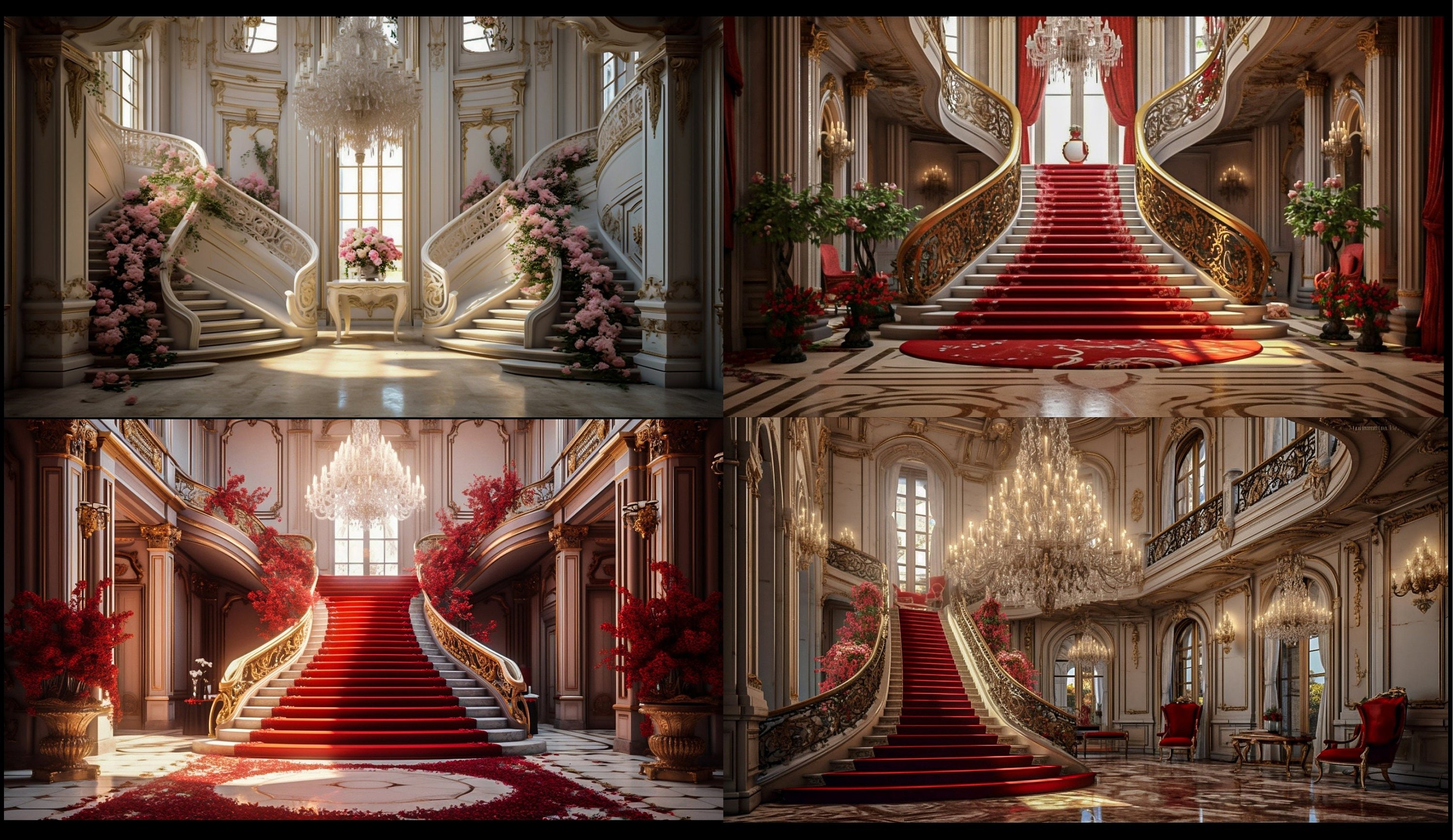 Staircase Wedding Digital Backdrop, Rococo Staircase, Stairs Wedding ...