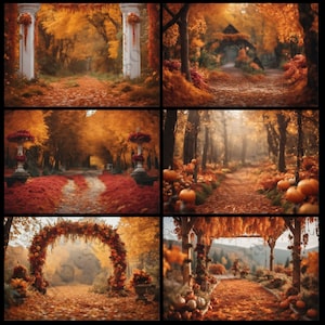 Autumn Wedding Backdrop Photography Background Fall Leaves Ceremony ...