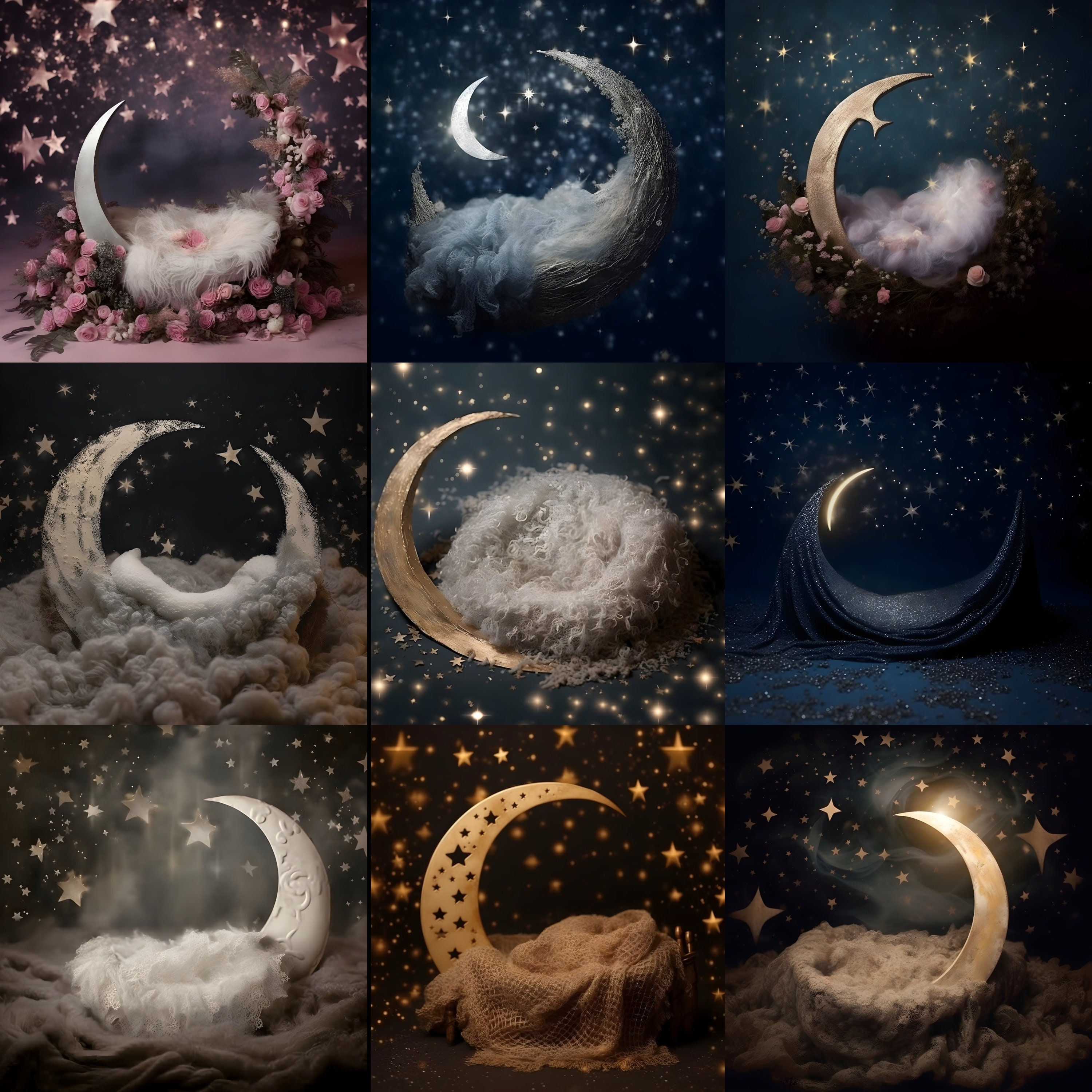 Moon Newborn Digital Backdrop: newborn DIGITAL Backdrop Baby Girl Boy ...