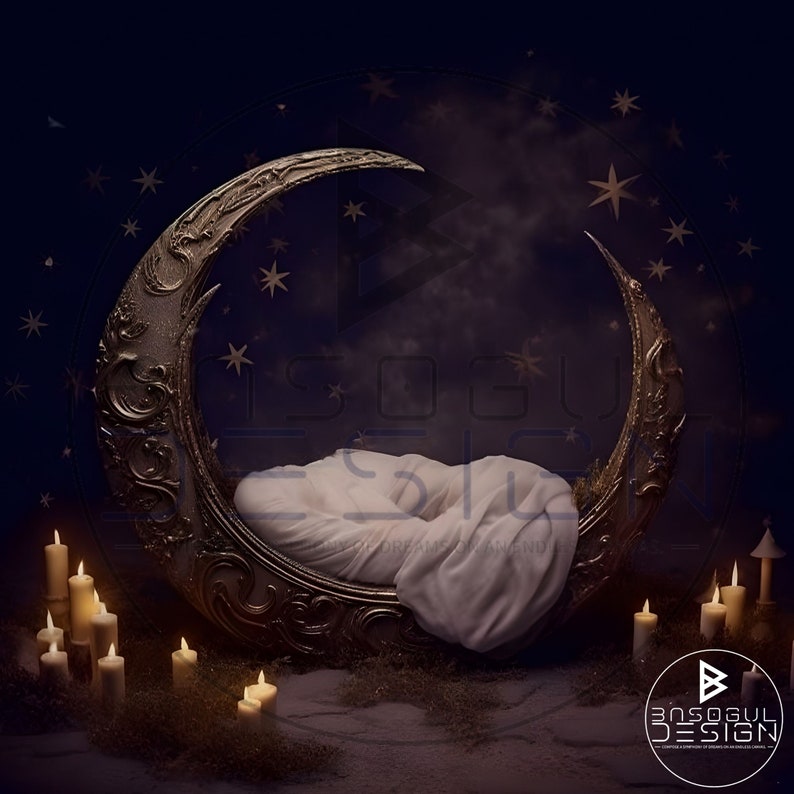 Moon Newborn Digital Backdrop: newborn DIGITAL Backdrop Baby Girl Boy ...