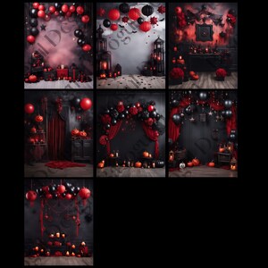 Halloween Backdrop Baby Photography Background Red Vampire Backdrop ...